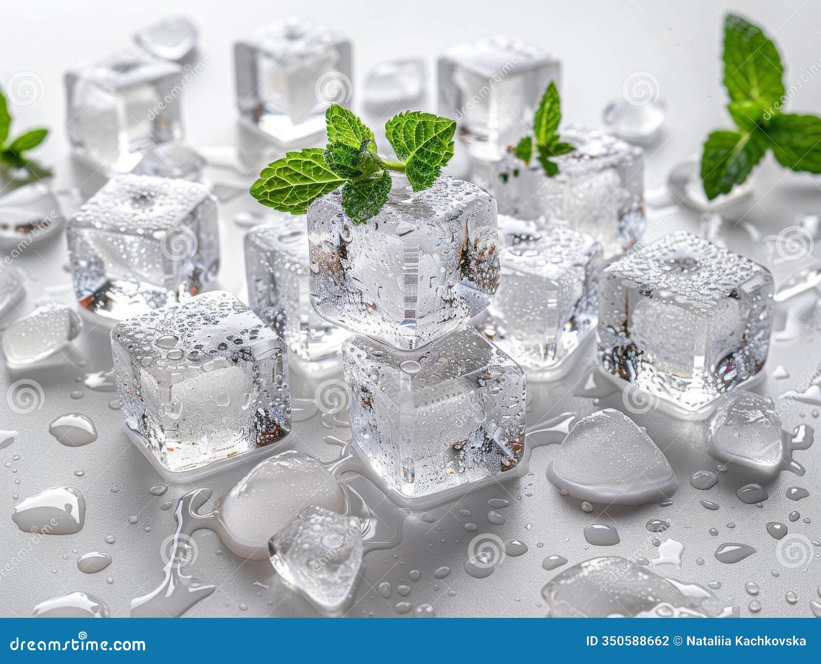 Ice Cubes on a White Background Stock Illustration - Illustration of ...