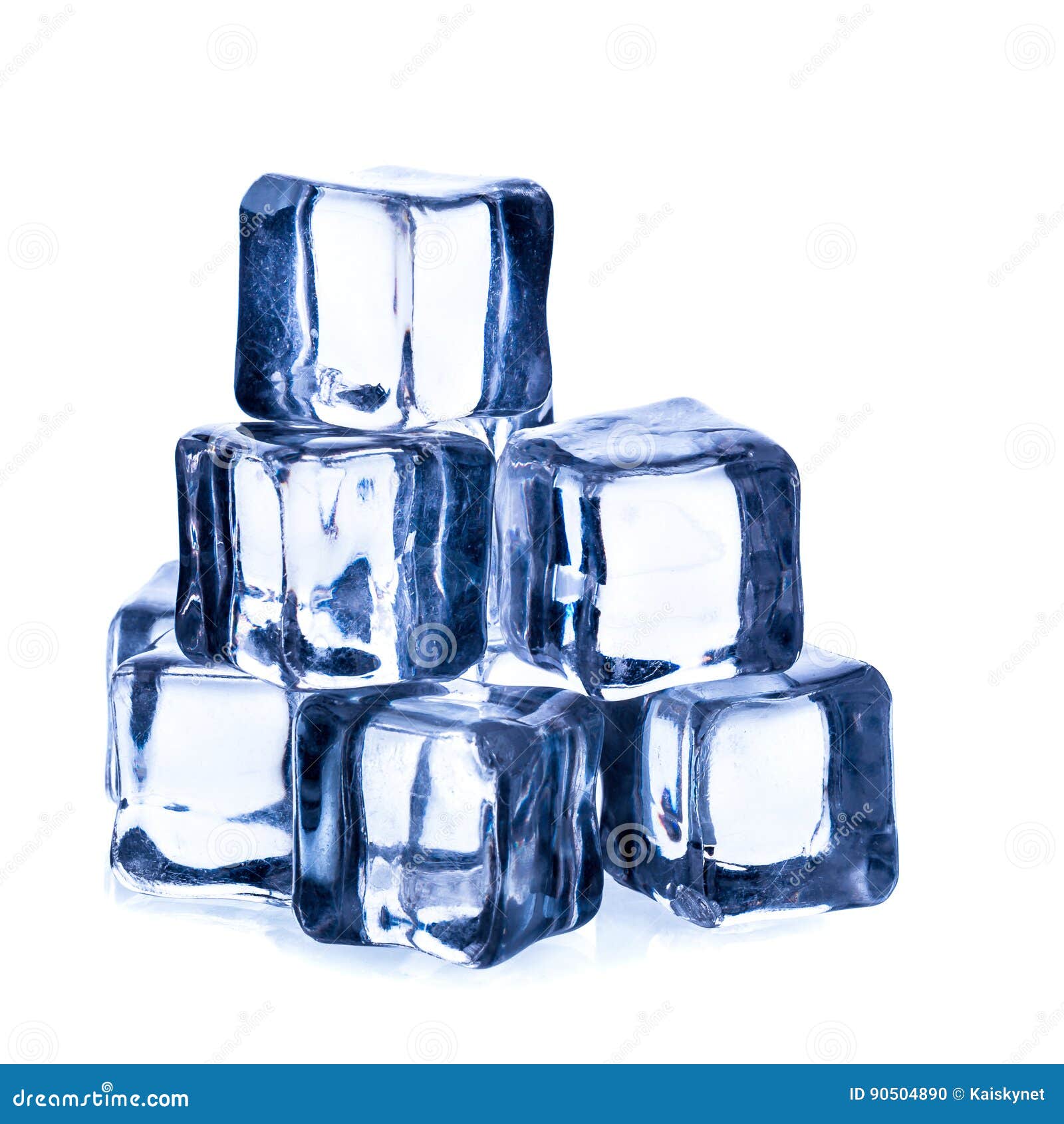 Ice Cubes on a White Background Stock Photo - Image of cold, reflection ...