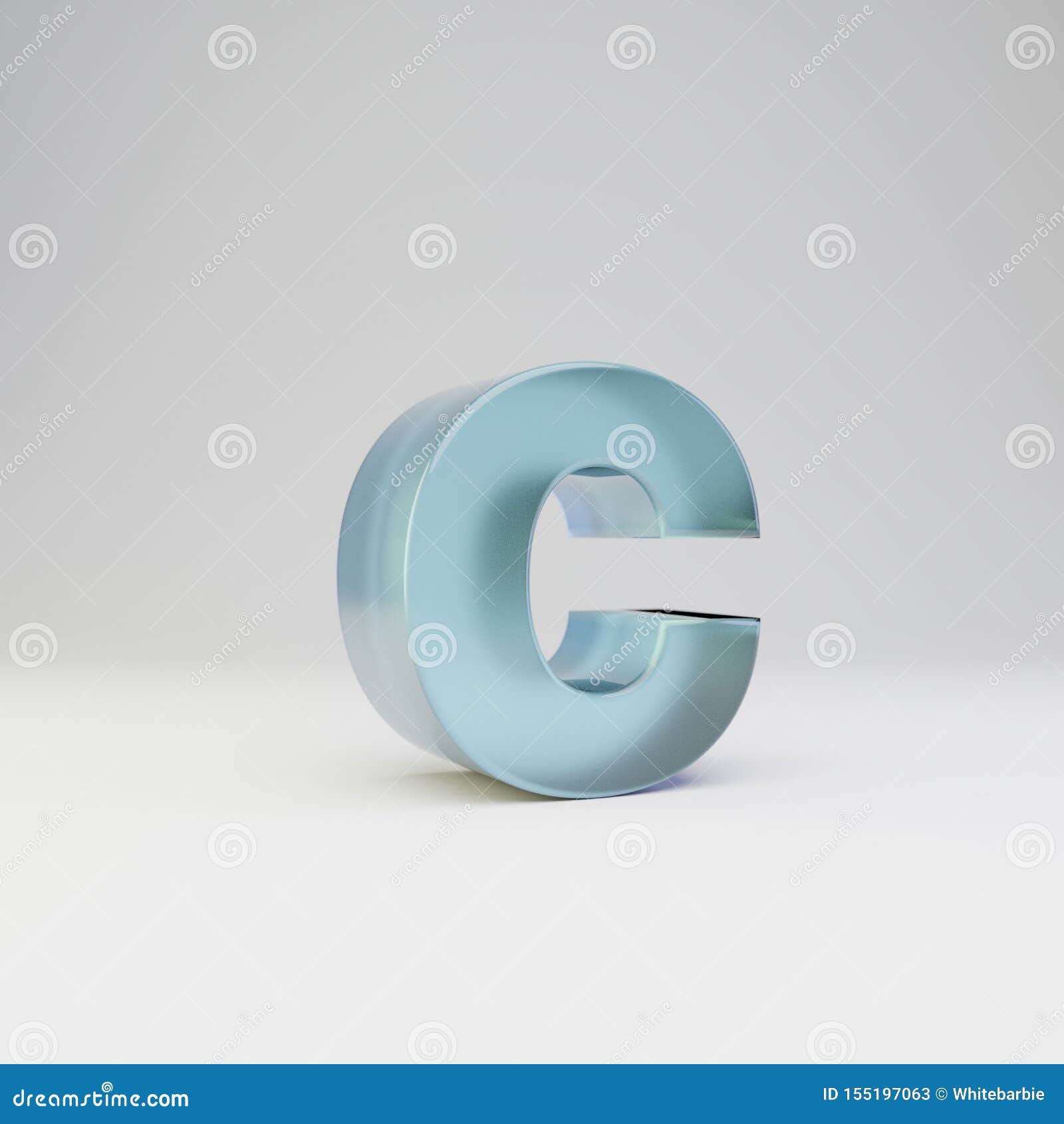 Ice 3d Letter C Lowercase. Transparent Ice Font with Glossy Reflections ...