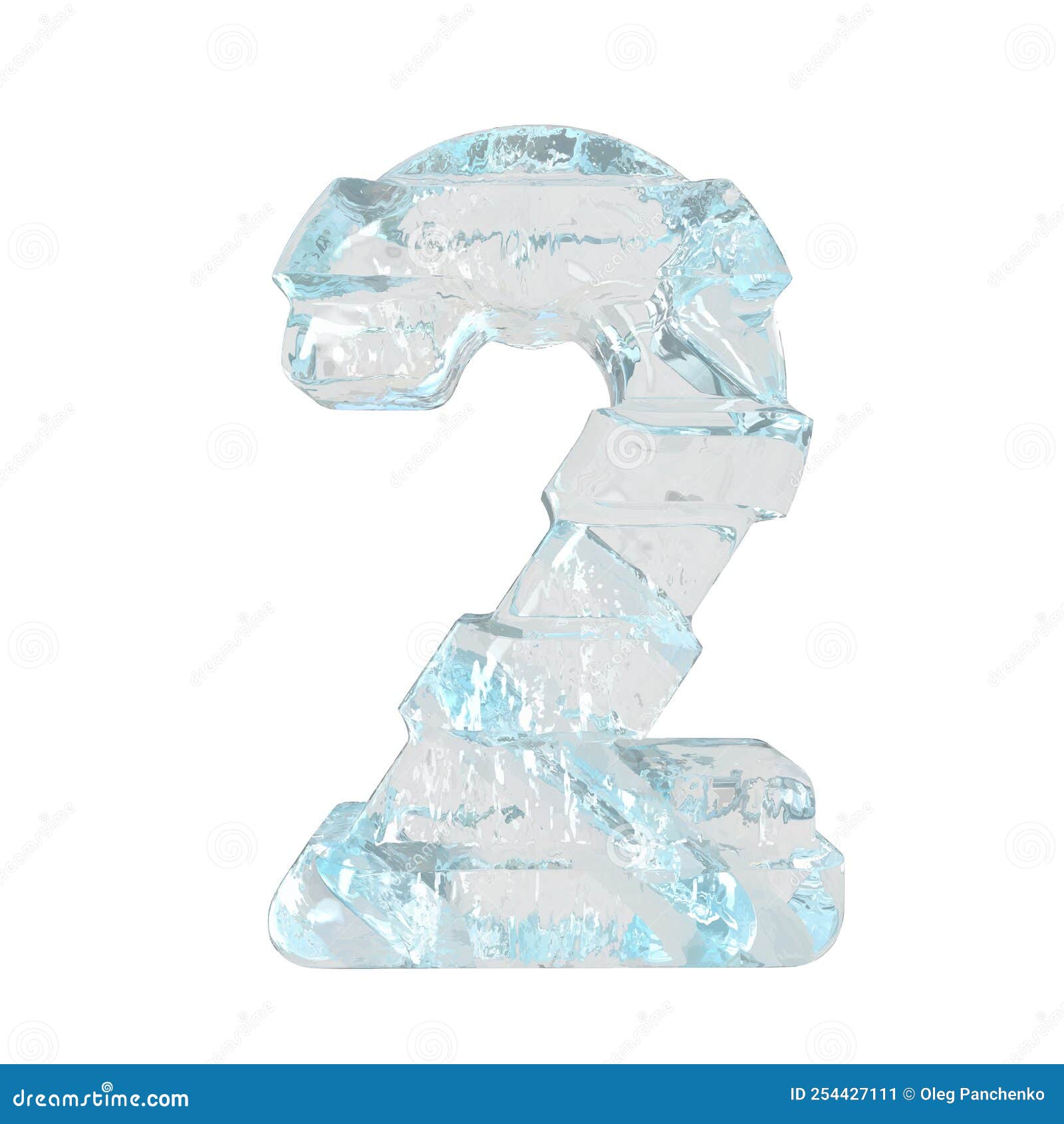 Ice 3d Symbol with Thick Horizontal Straps. Number 2 Stock Vector ...