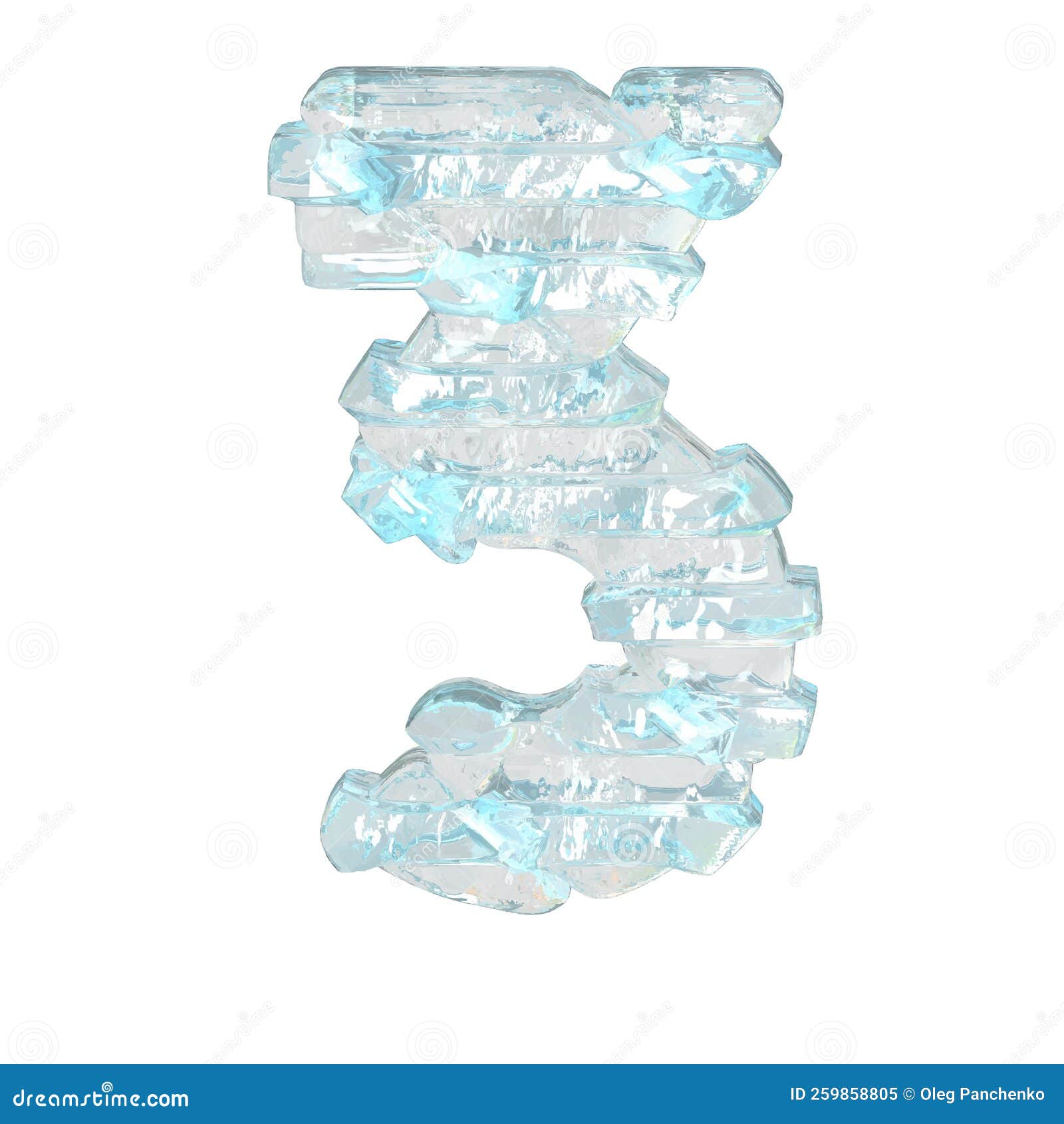 Ice Symbol with Thin Horizontal Straps. Number 3 Stock Vector ...