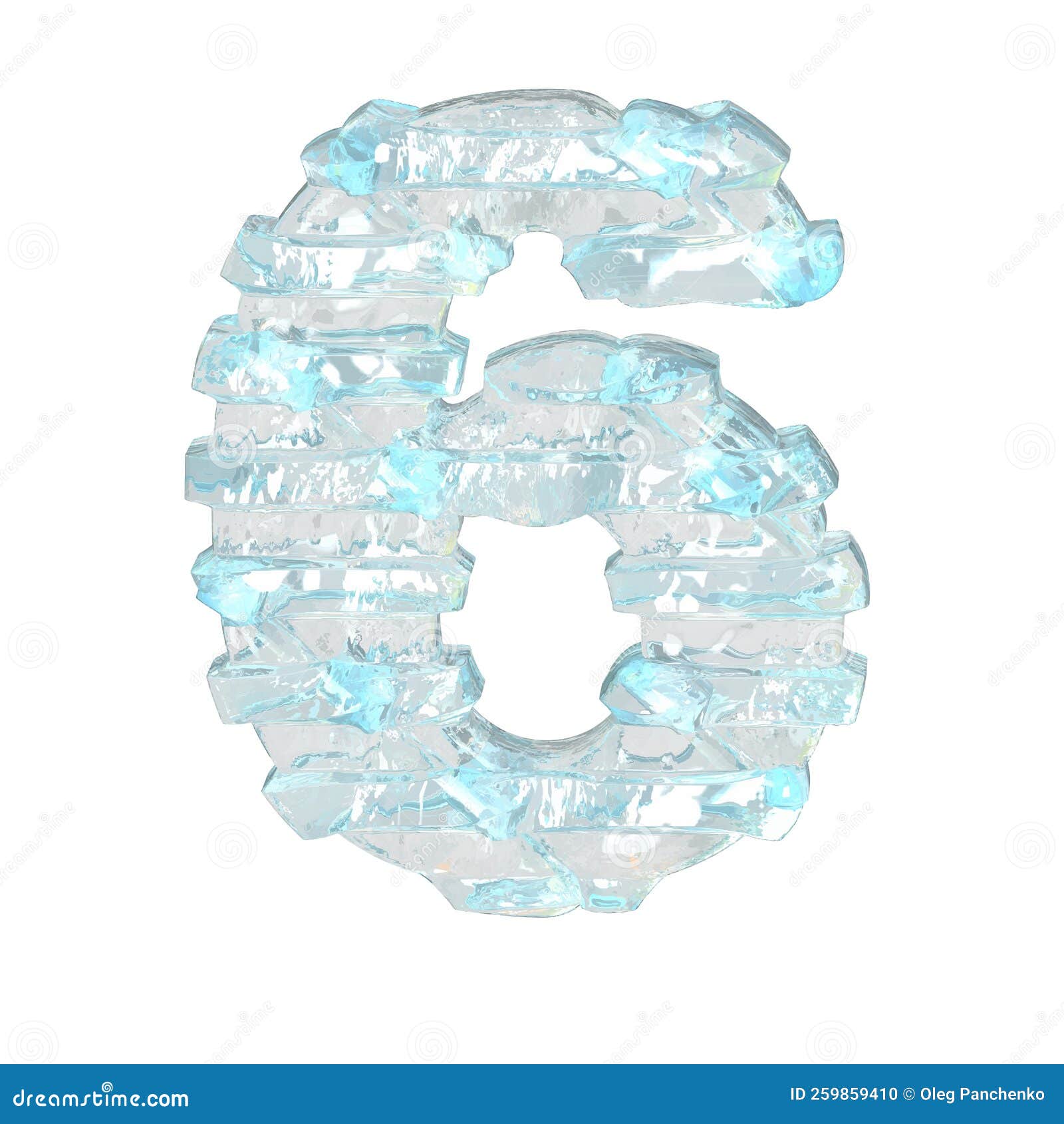 Ice Symbol with Thin Horizontal Straps. Number 6 Stock Vector ...