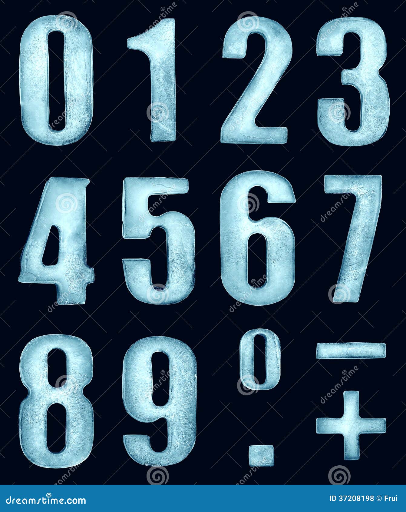 Ice numbers stock photo. Image of degrees, winter, transparent - 37208198