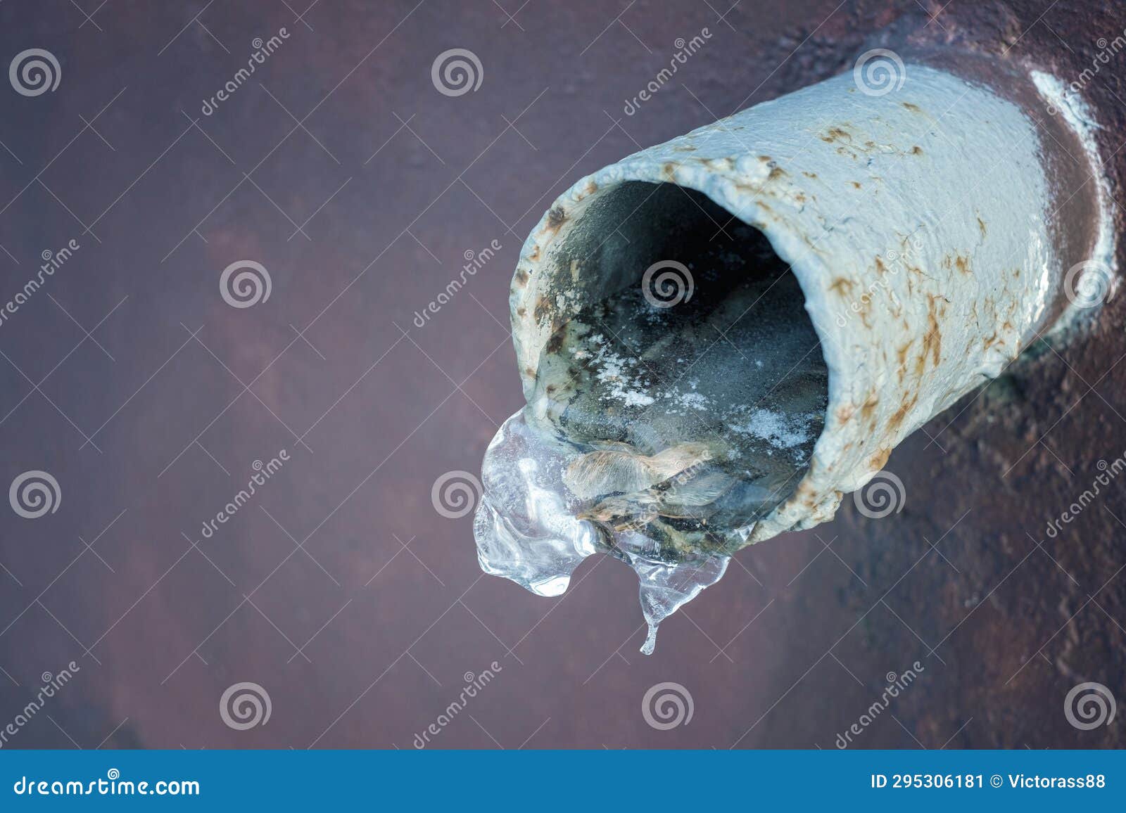 Ice in drainage pipe stock image. Image of outdoor, drainage - 295306181