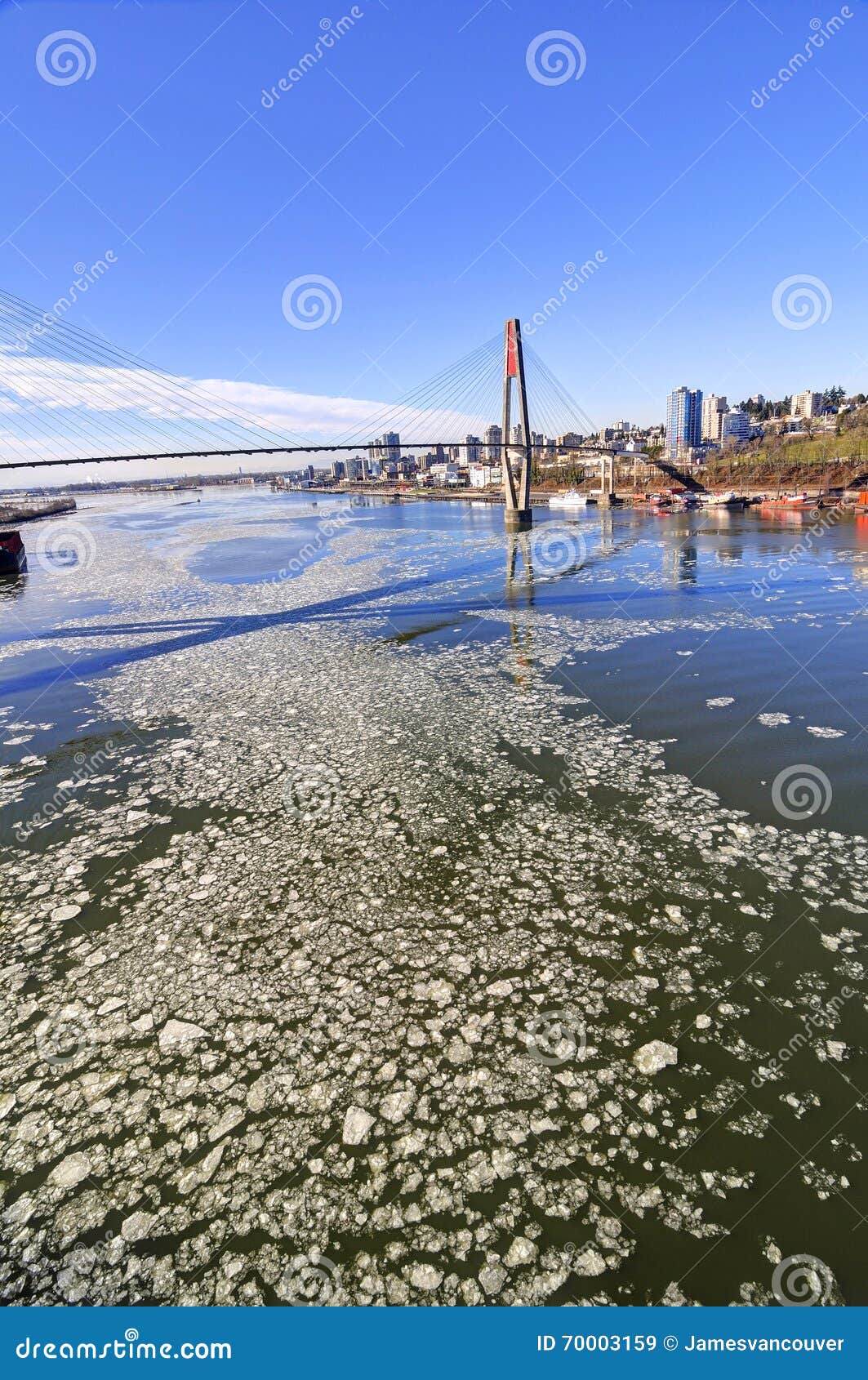 Ice drifting on the river stock image. Image of destination - 70003159