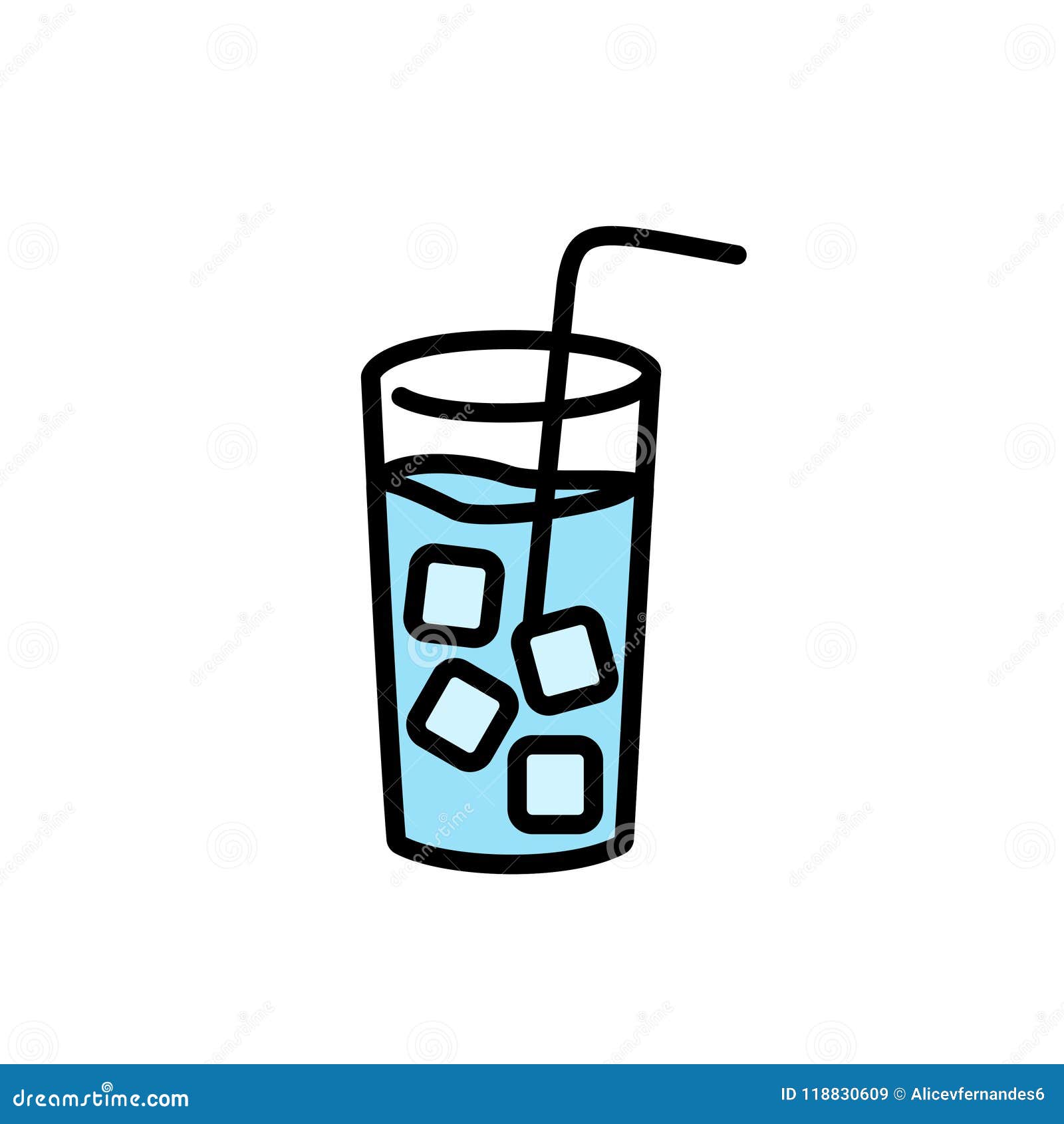 Ice Drink Water Vector Icon Stock Illustration - Illustration of drink ...