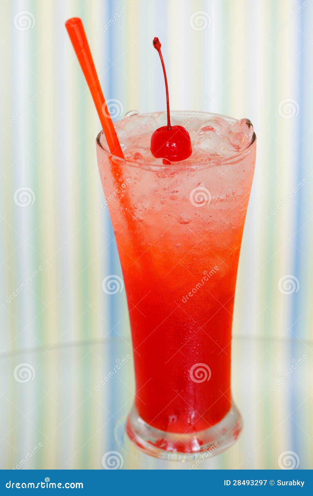 Ice drink whith red cherry stock image. Image of water - 28493297