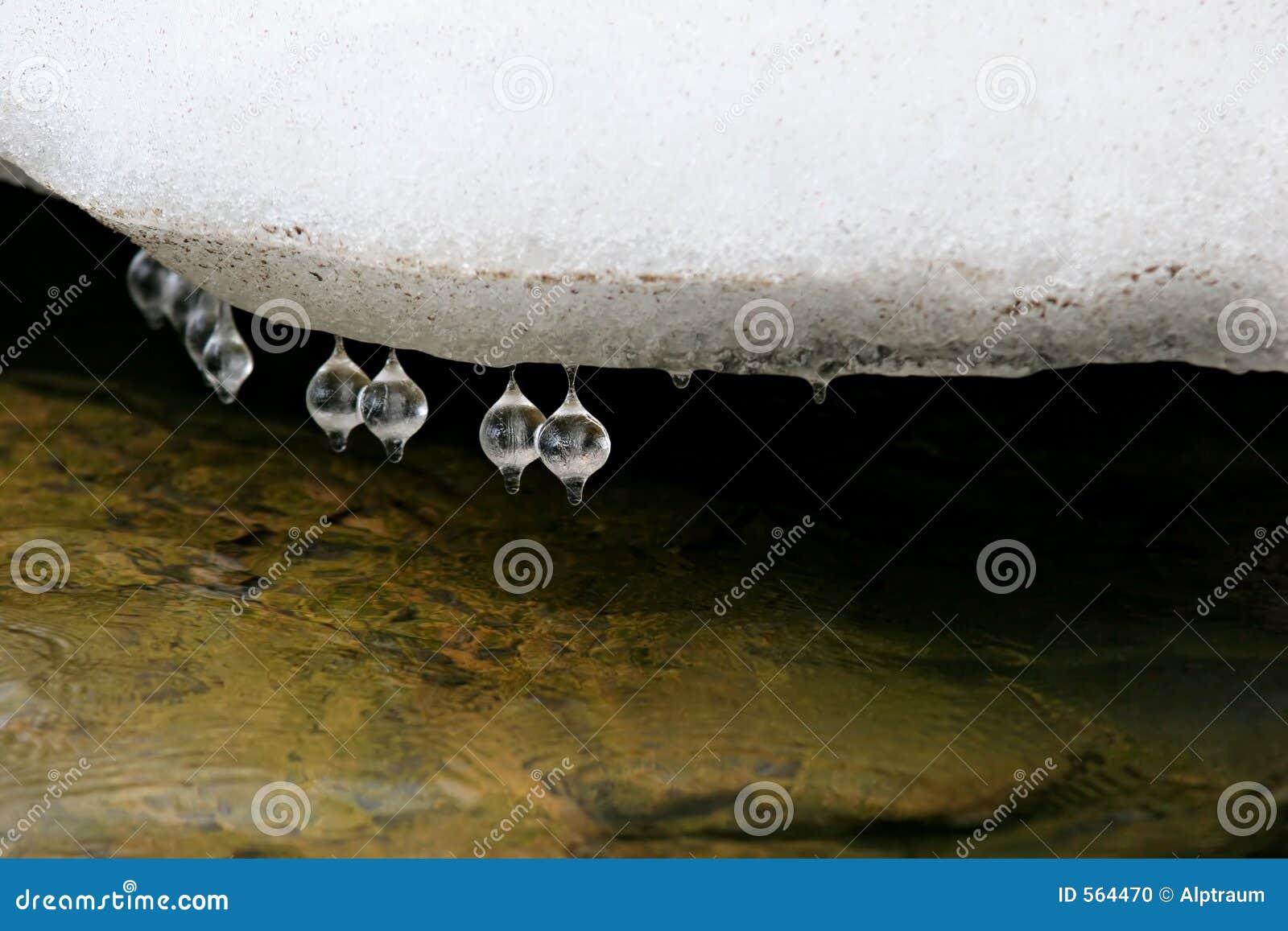 Ice drops over stream stock photo. Image of water, drip - 564470