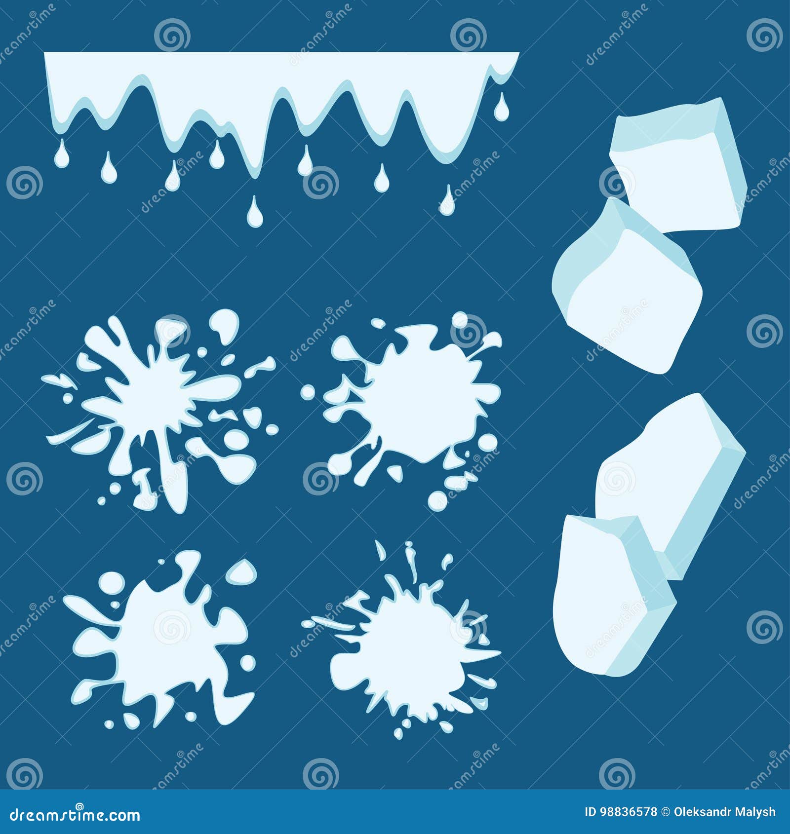 Ice drops set stock vector. Illustration of nature, droplet - 98836578