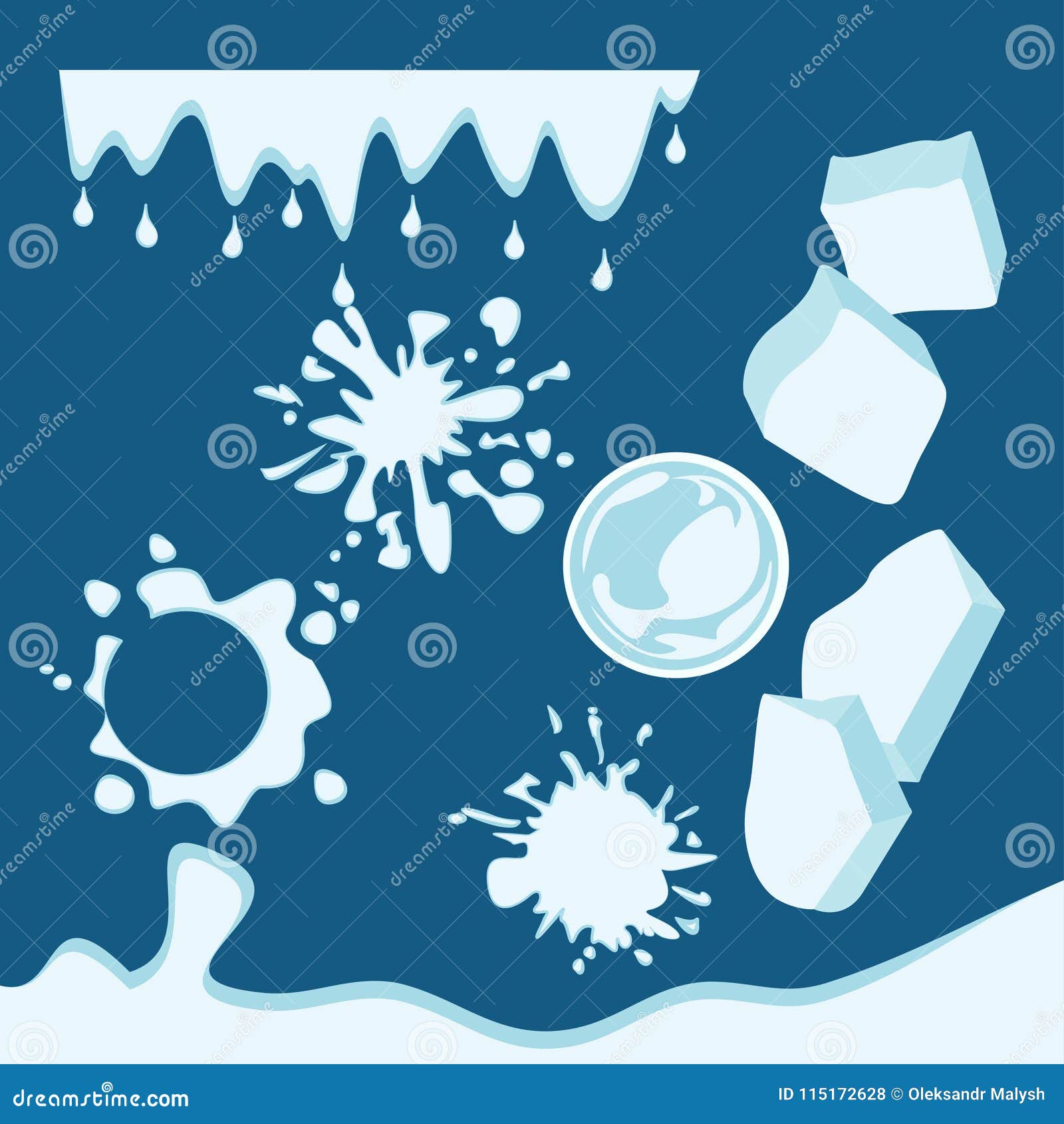 Ice drops vector stock vector. Illustration of drip - 115172628