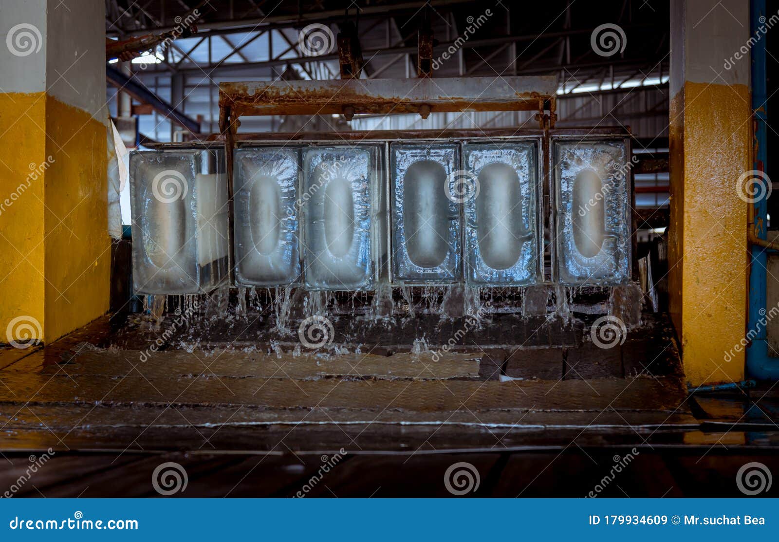 The Ice Factory Under Working With Industry Machine Which Produce Ices ...