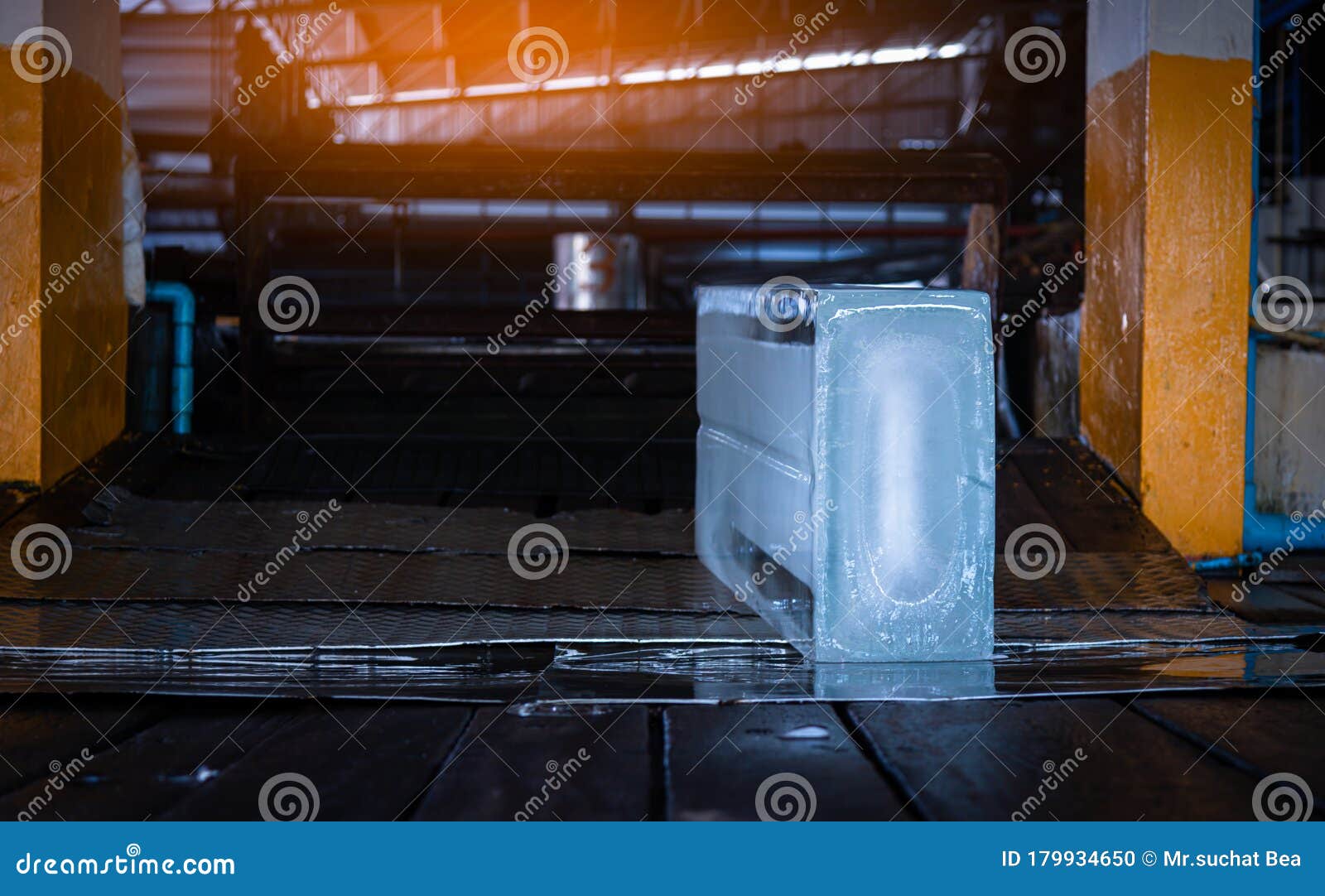 The Ice Factory Under Working With Industry Machine Which Produce Ices ...