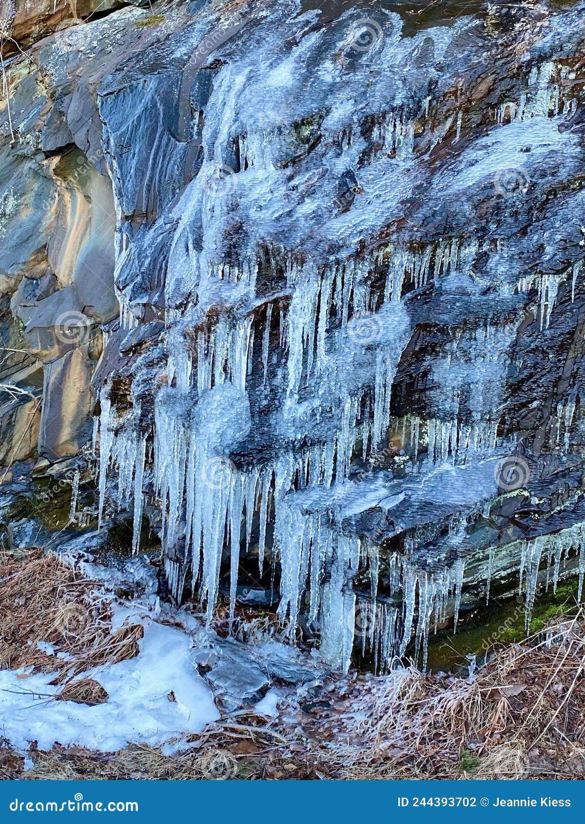 Ice Fall during a Cold Spell Stock Photo - Image of winter, reflection ...