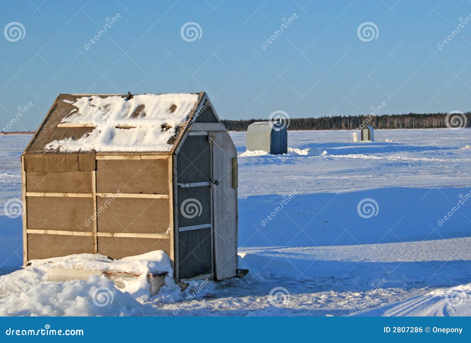 Ice Fishing Huts stock photo. Image of cold, harbour, sport - 2807286