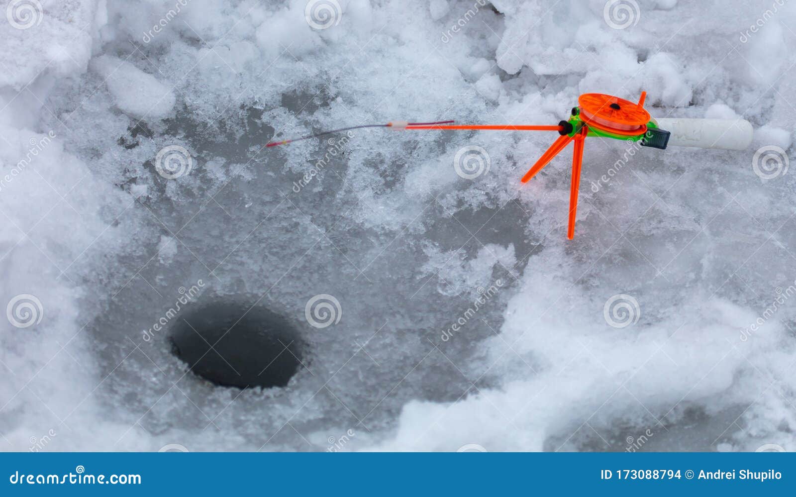 Ice Fishing Rod for Winter Fishing Stock Photo - Image of season ...