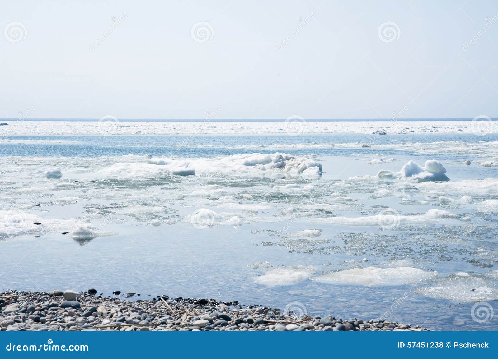 Ice floating on a lake. stock photo. Image of float, cold - 57451238