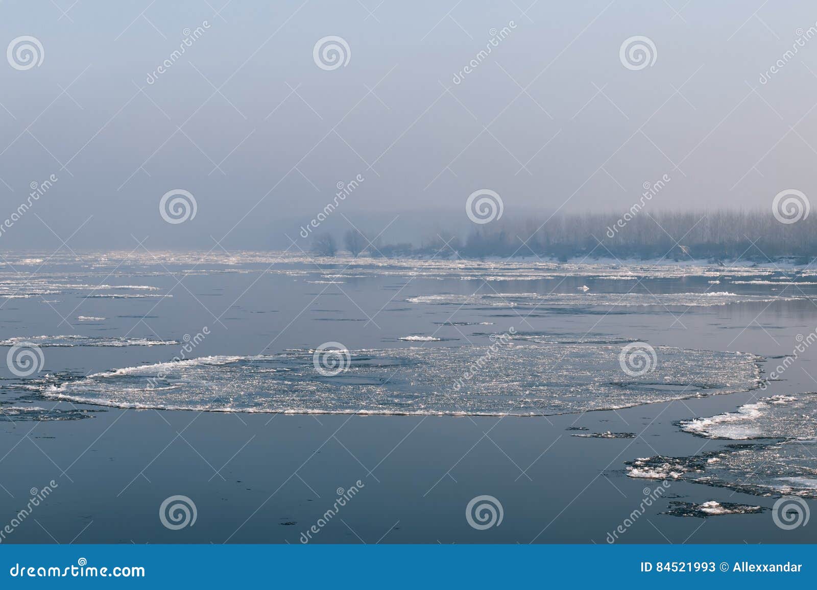Ice Floating in the River. Ice Break Up Stock Image - Image of glacial ...