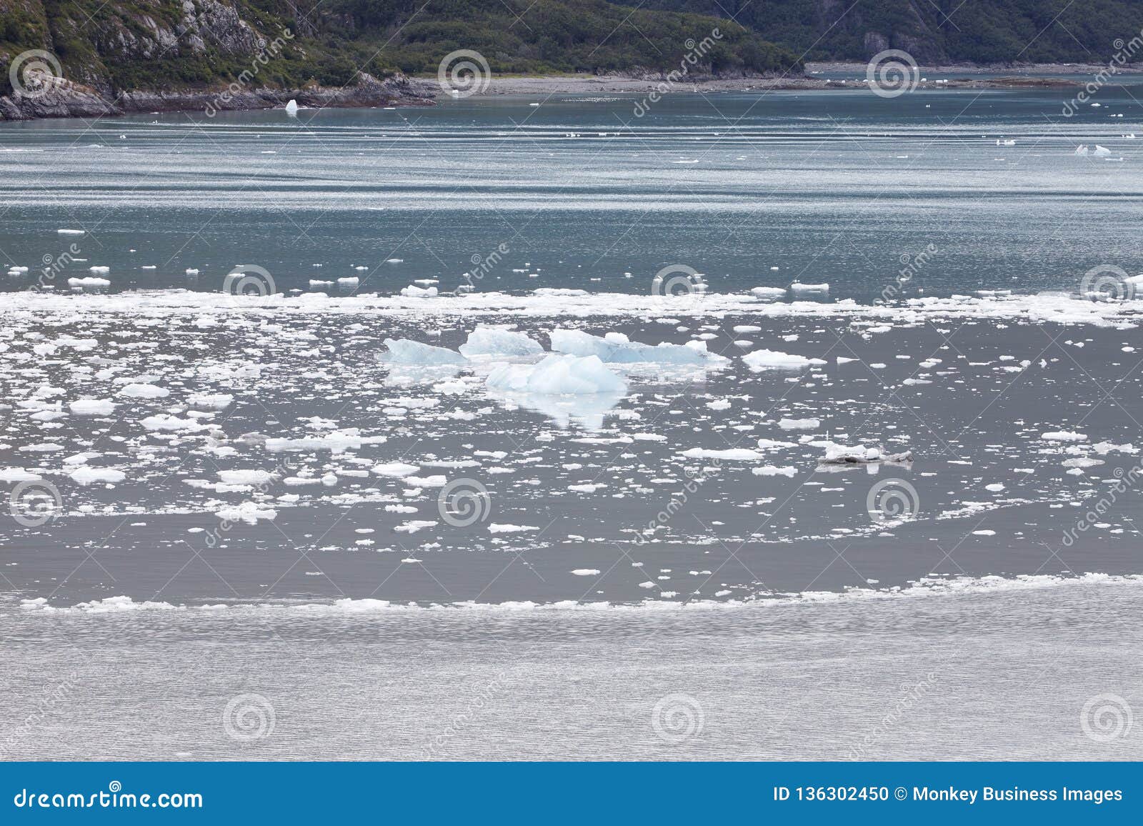 Ice Floating on Surface of Lake in Alaska Stock Photo - Image of ...