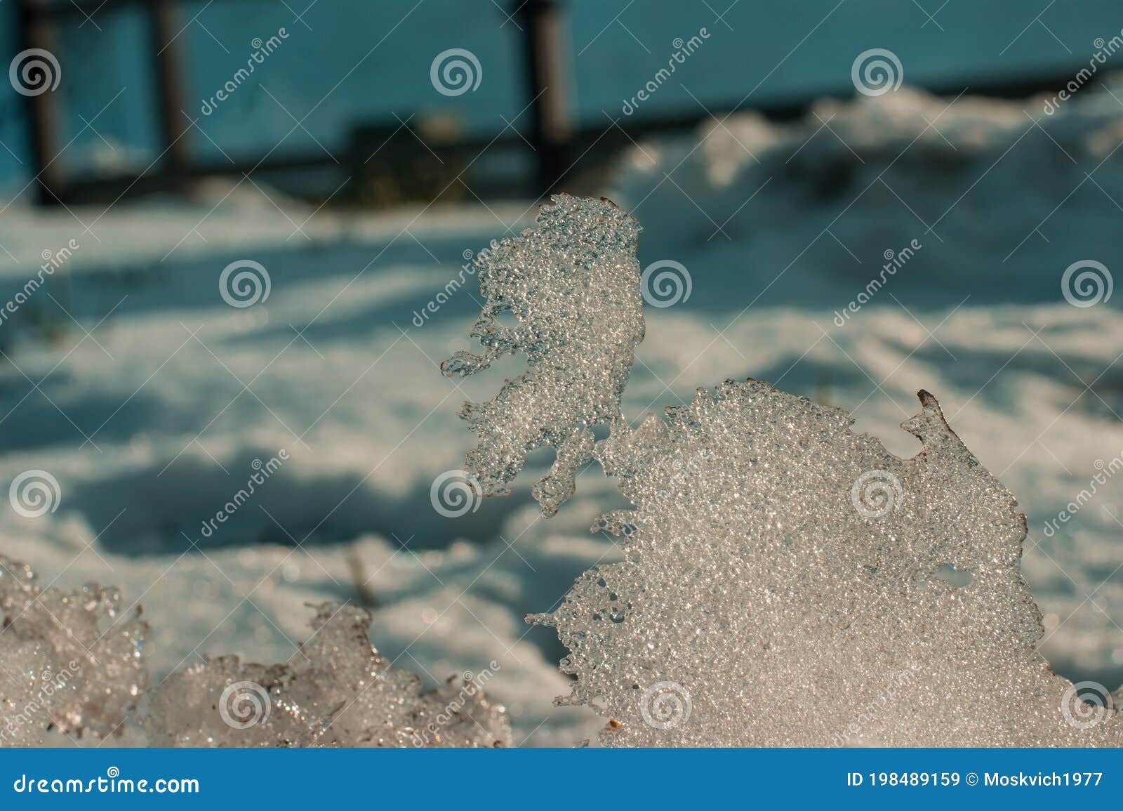 Ice Floe Strange Shape on Top of Snowdrift Stock Image - Image of clean ...