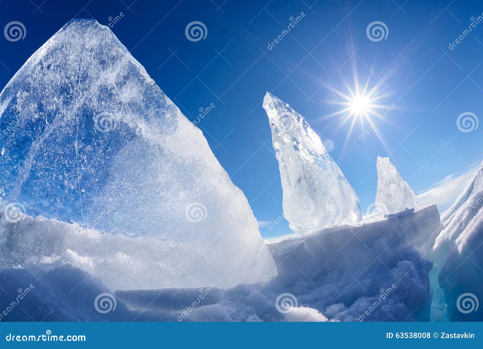 Ice Floe and Sun on Winter Baikal Lake Stock Photo - Image of baikal ...
