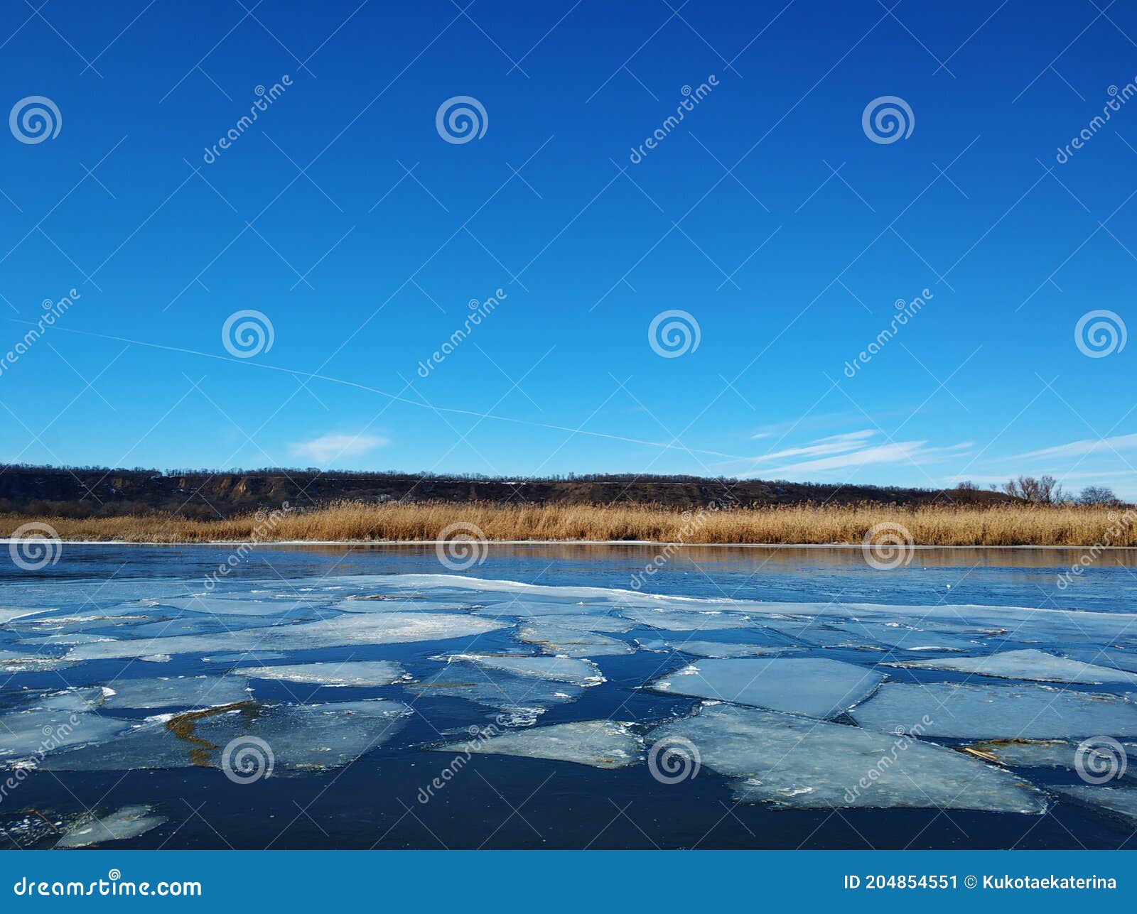Ice Floes Float on the River. Thaw at the End of Winter Stock Image ...
