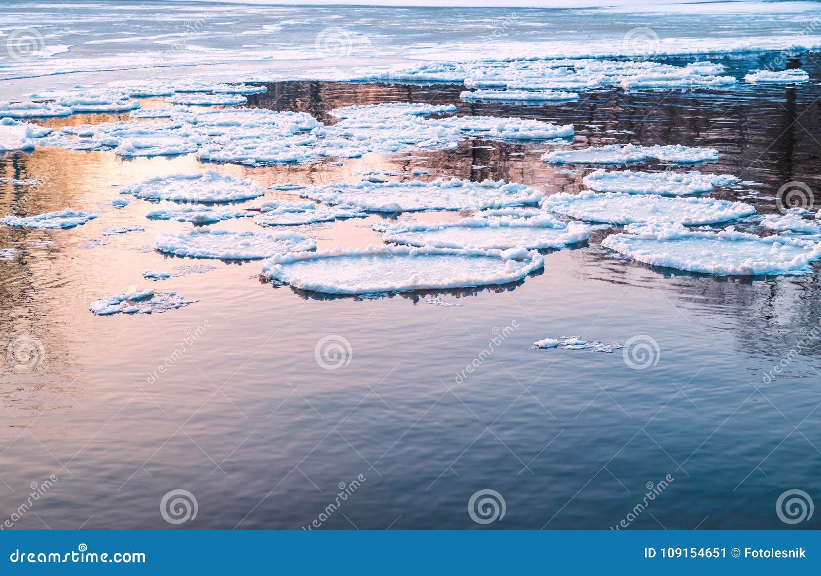 Ice Floes in a River during a Spring Ice Drift Stock Image - Image of ...