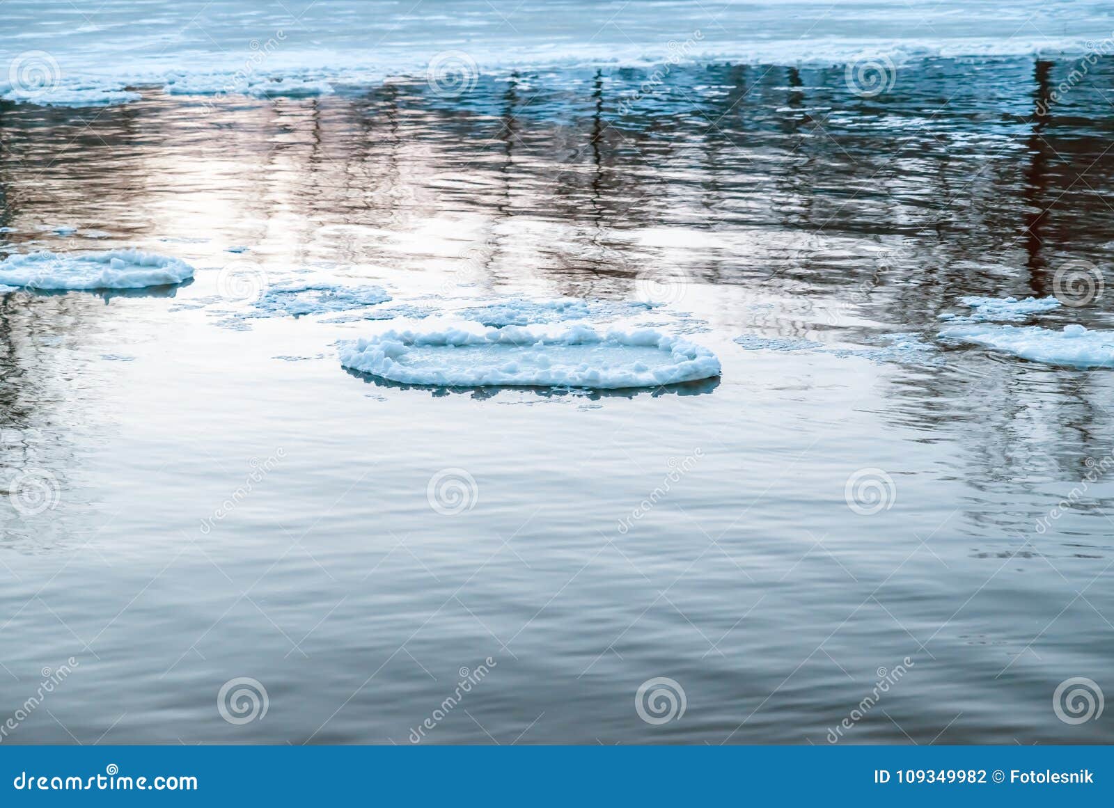 Ice Floes in a River during a Spring Ice Drift Stock Photo - Image of ...