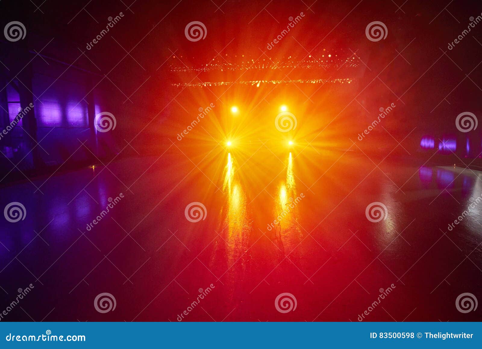 Ice Floor with Stage Lights for Ice Dancing Stock Photo - Image of ...