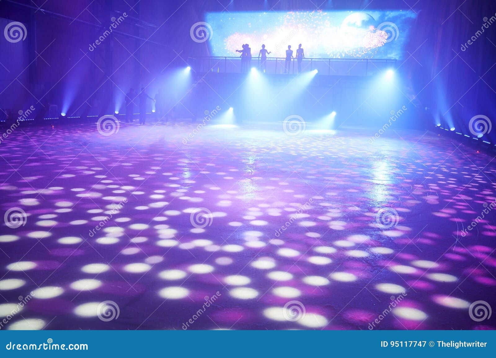 Ice Floor with Stage Lights for Ice Dancing Stock Image - Image of ...