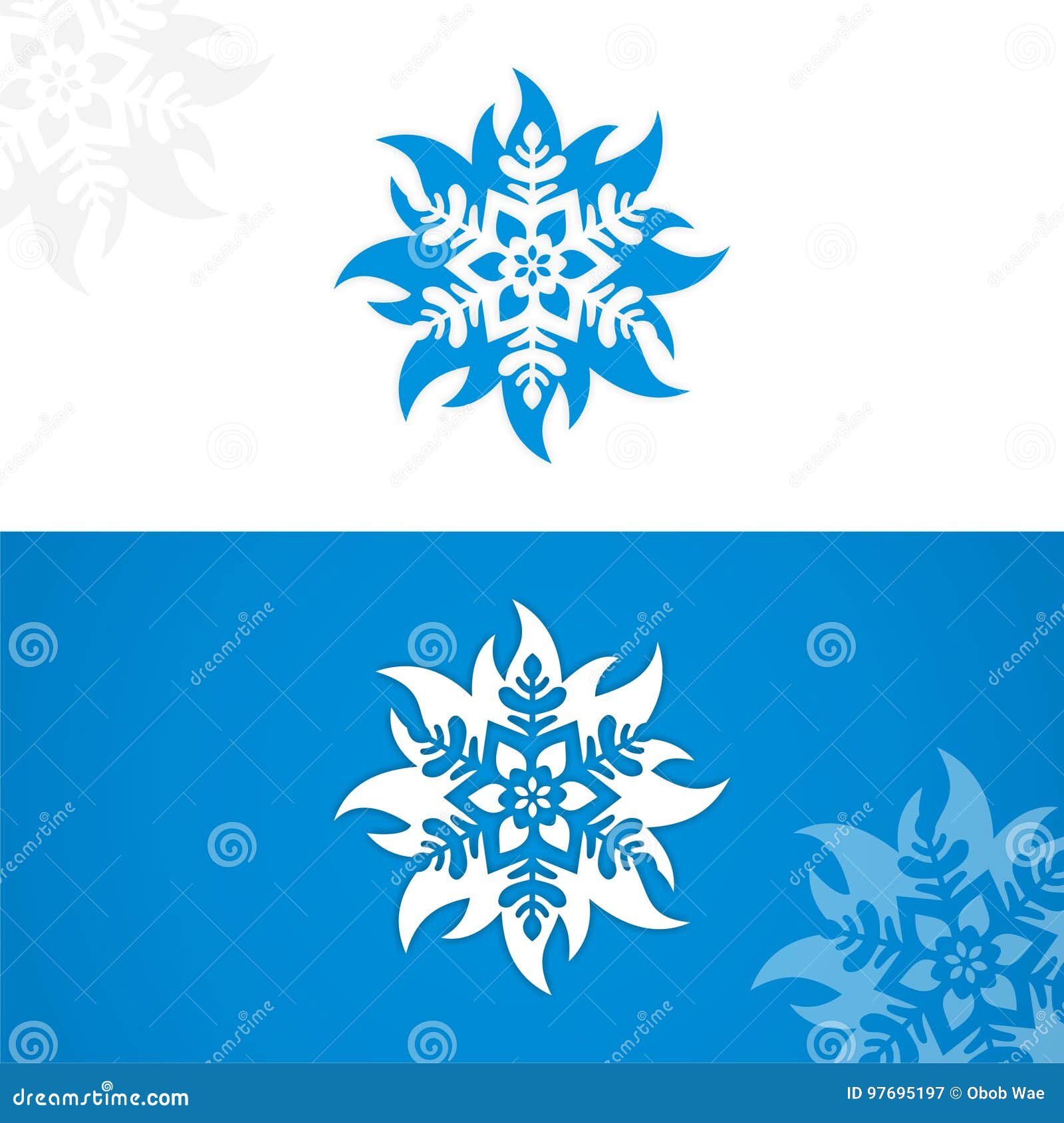 Ice Flower stock vector. Illustration of floral, blue - 97695197