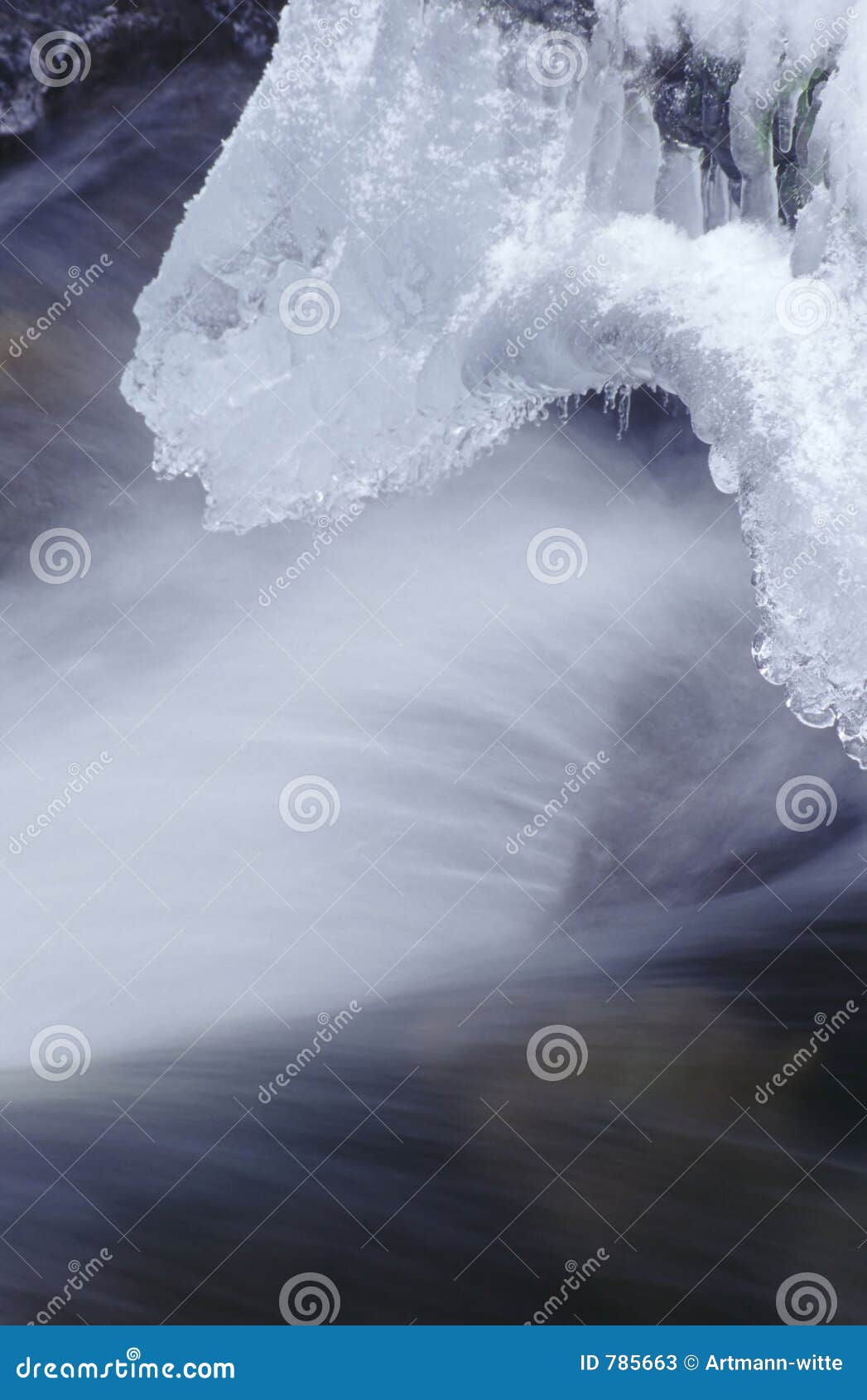 Ice and flowing water stock image. Image of quiet, river - 785663