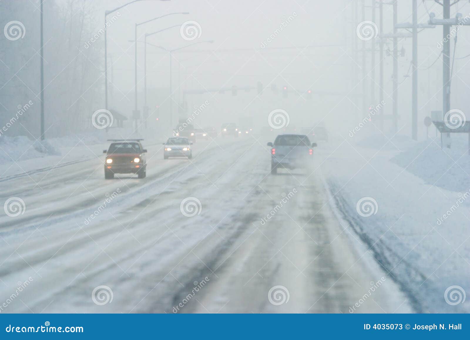 Ice Fog on Roadway stock image. Image of road, cold, winter - 4035073