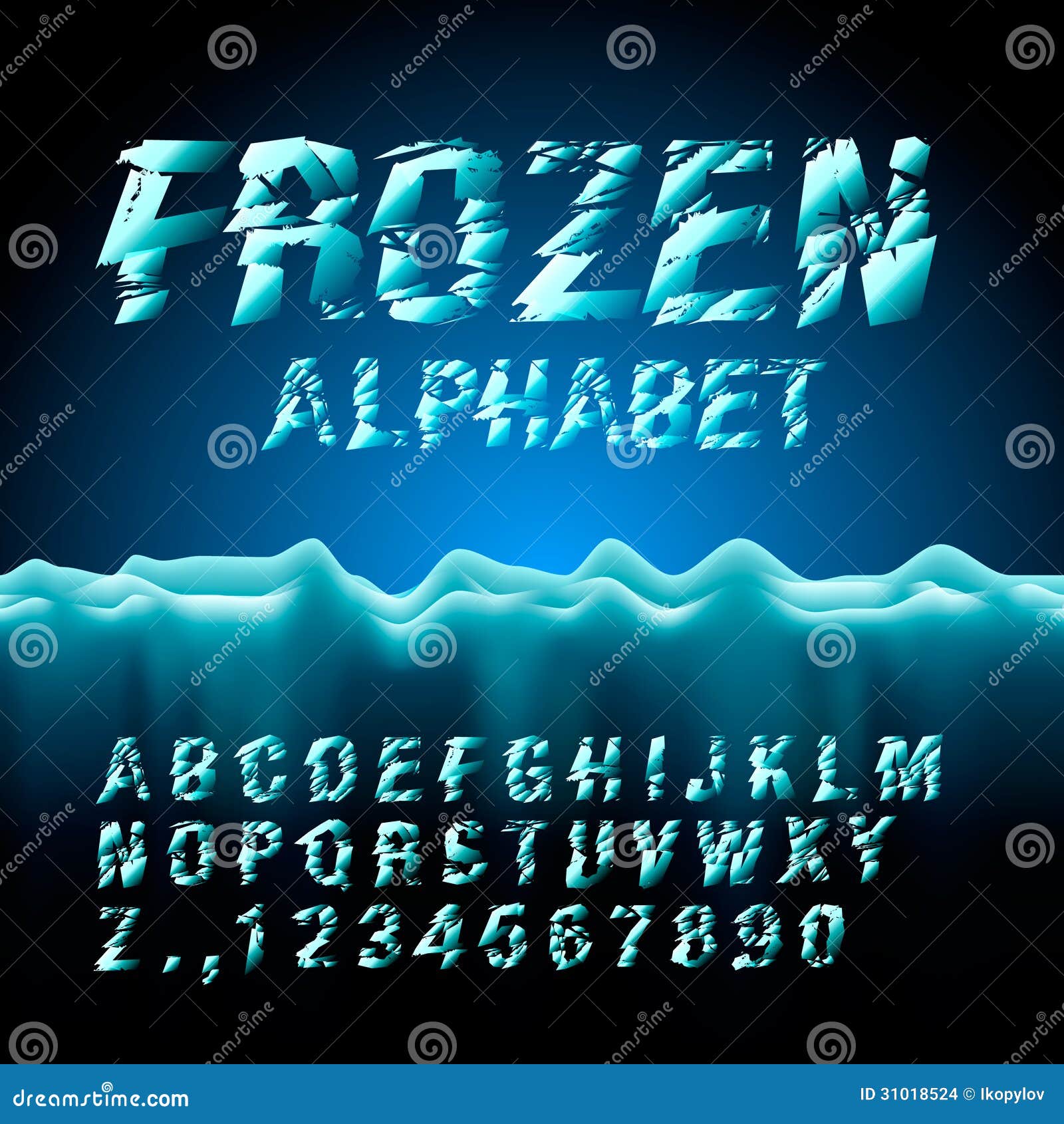 Ice font collection stock vector. Illustration of decorative - 31018524