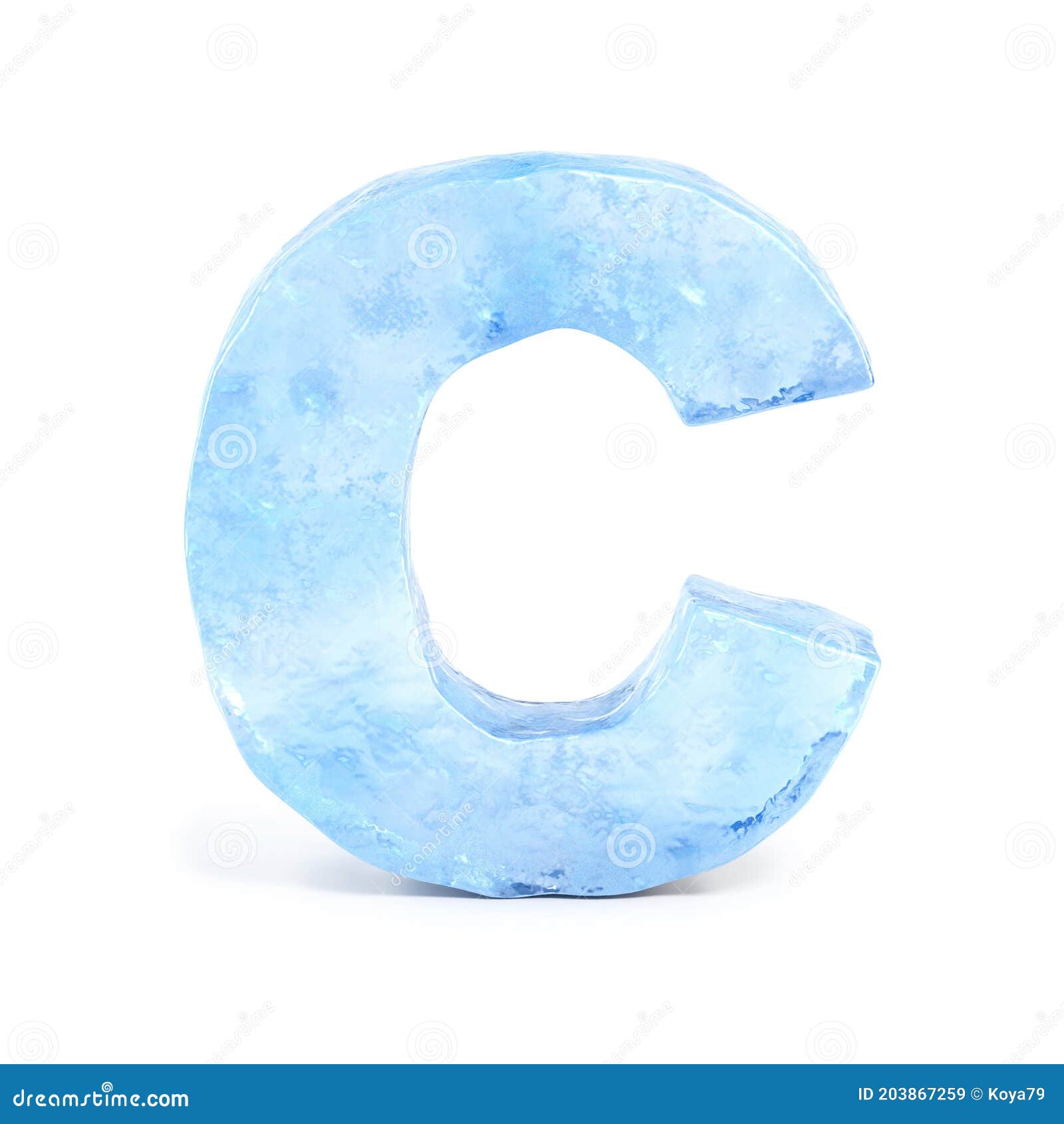 Ice Font 3d Rendering, Letter C Stock Illustration - Illustration of ...