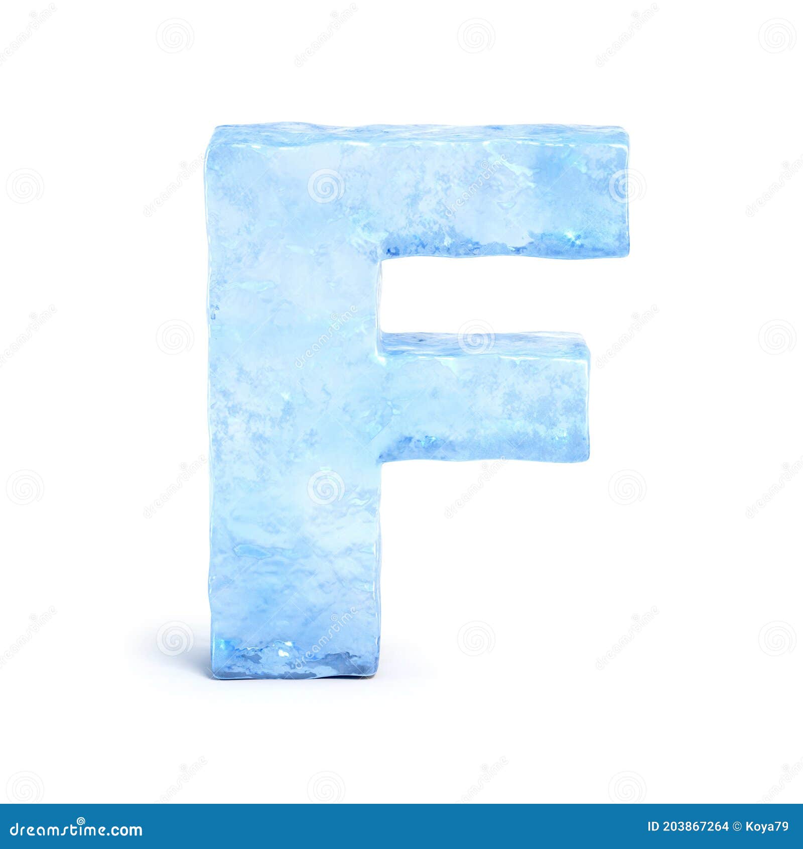 Ice Font 3d Rendering, Letter F Stock Illustration - Illustration of ...