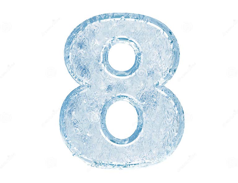 Ice font. Number eight stock illustration. Illustration of design - 7717819