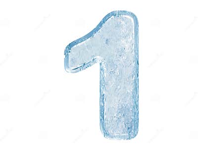 Ice Font. Number One. with Clipping Path Stock Illustration ...