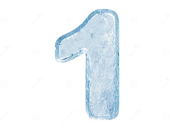 Ice Font. Number One. with Clipping Path Stock Illustration ...