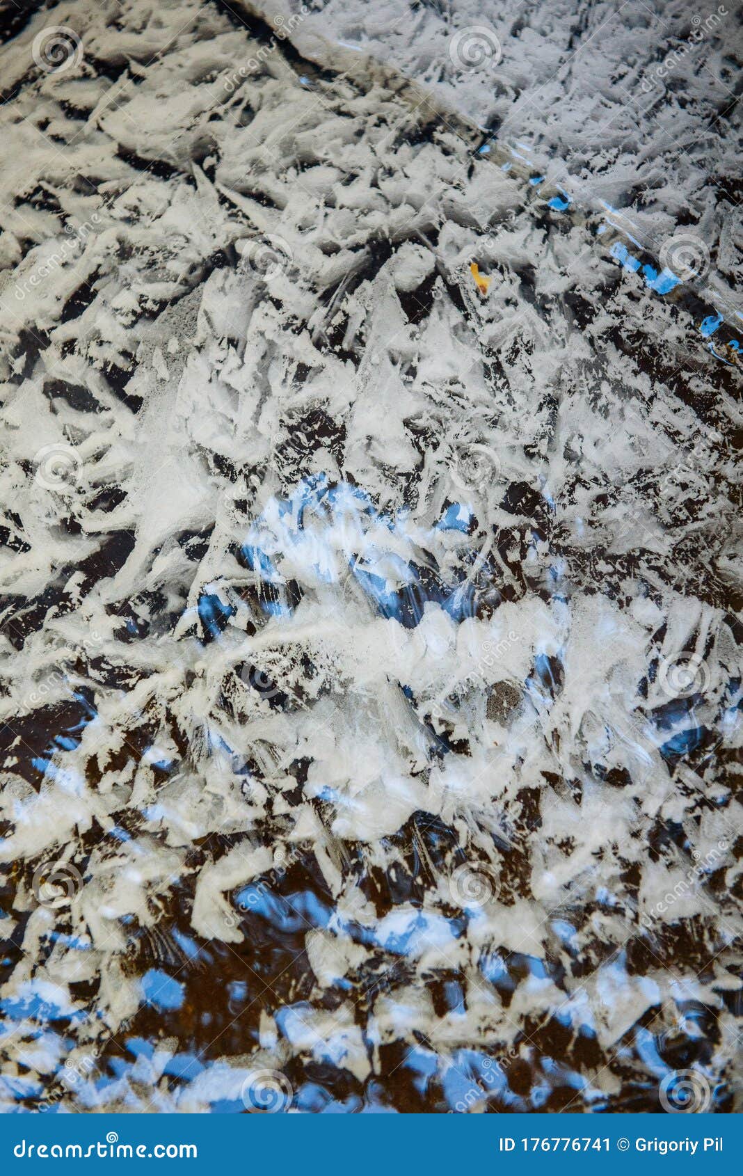 Ice and forest stream stock image. Image of bright, beauty - 176776741