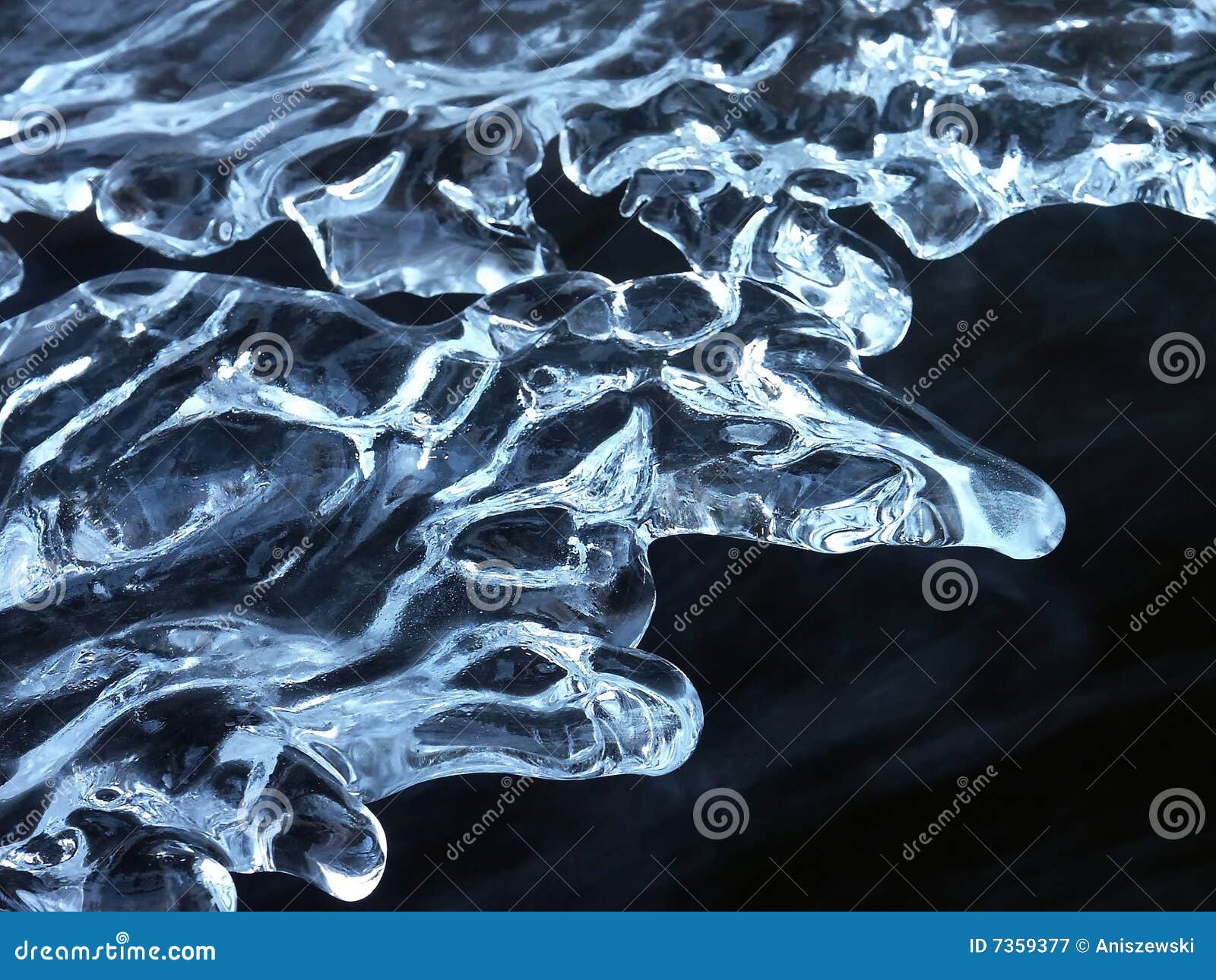 Ice Form Above Forest Stream in Winter Stock Image - Image of drop ...