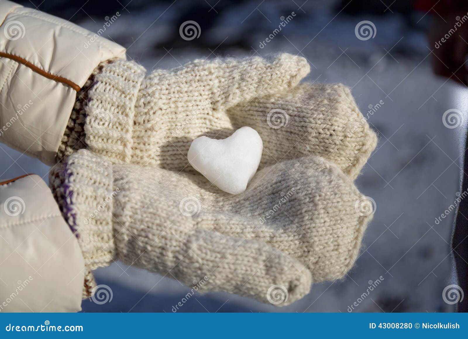 Ice in the Form of Heart in His Hands Stock Photo - Image of palm ...