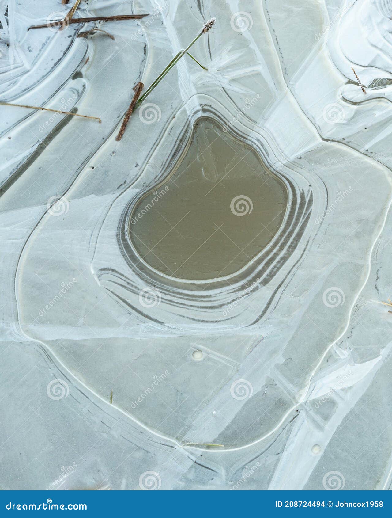 Ice Formation on Pond Surface. Stock Photo - Image of pattern, frozen ...