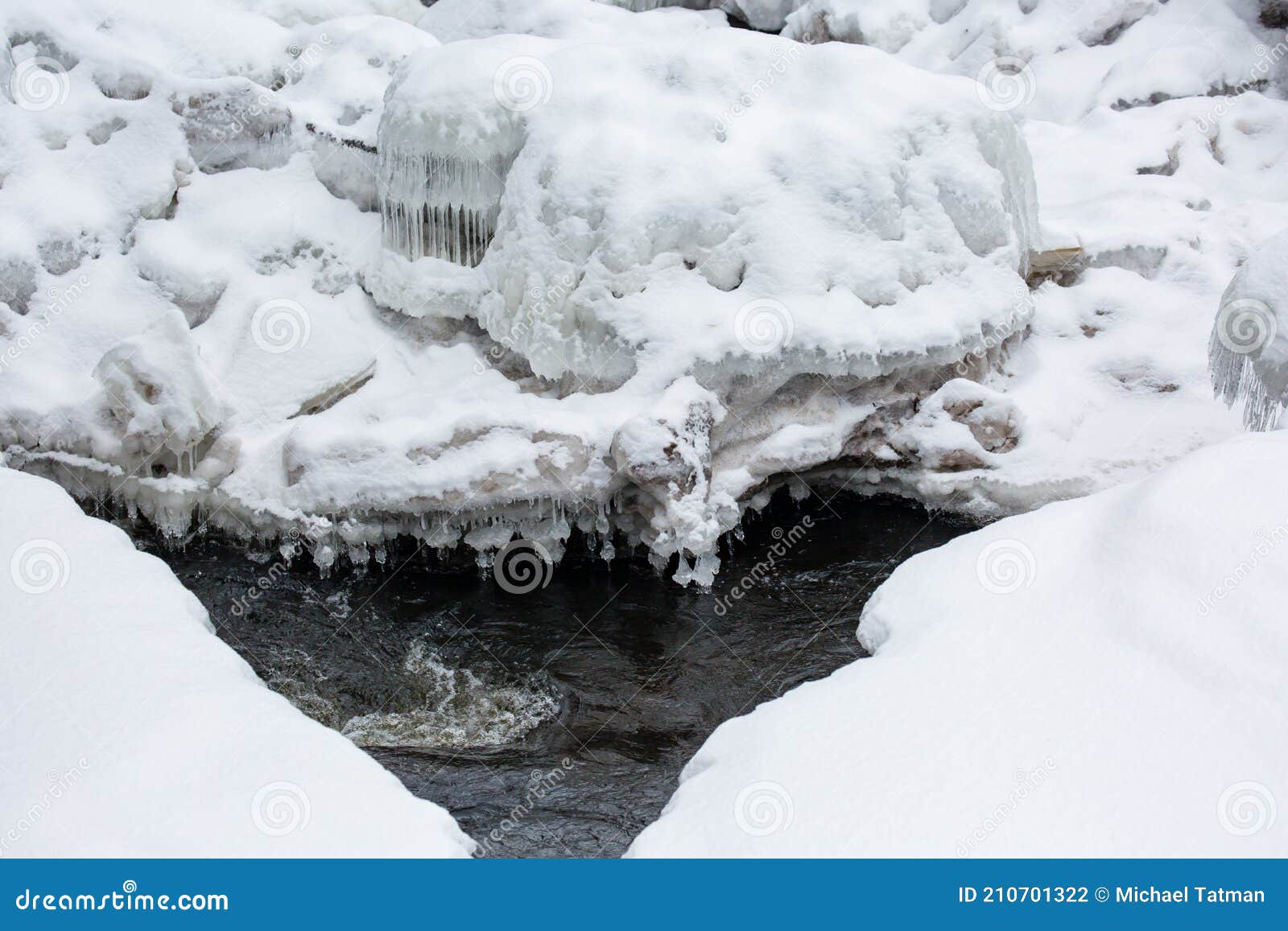Ice Formations Formed on a Wisconsin Cold River in January Stock Photo ...