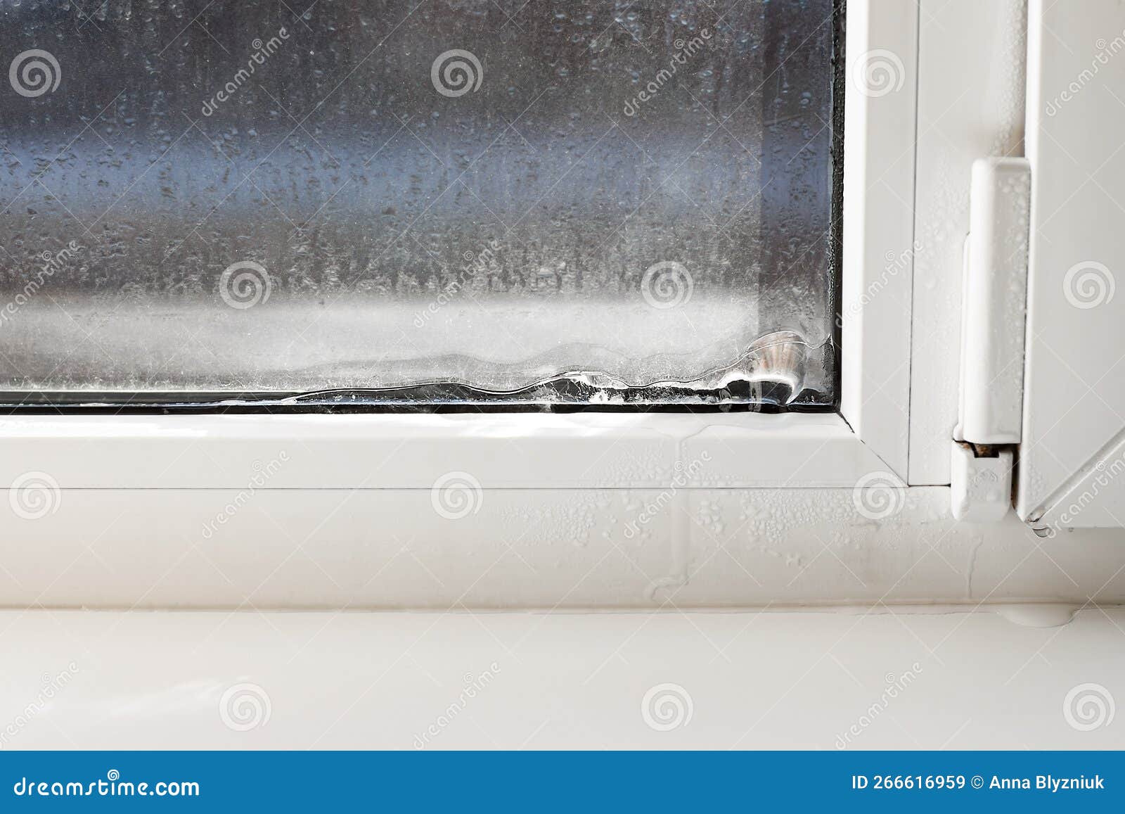 Ice Forming on the Inside of a Window. Incorrect Window Installation ...