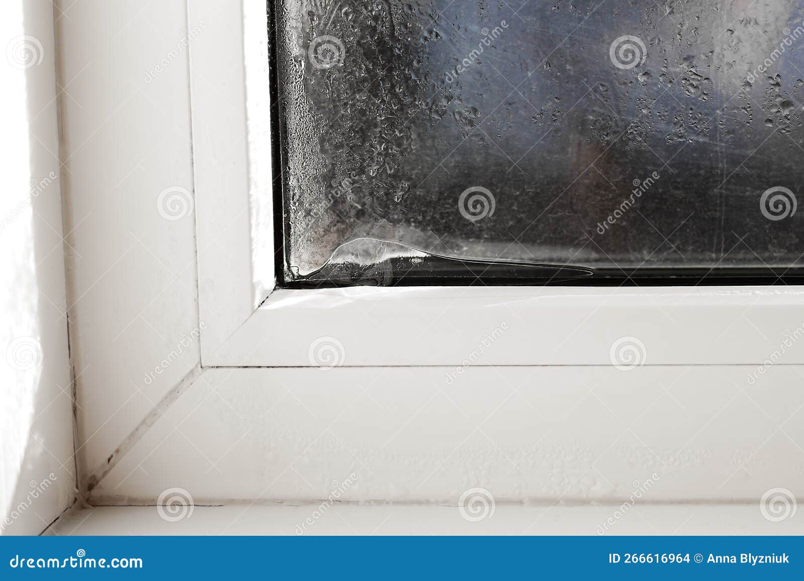 Ice Forming on the Inside of a Window. Incorrect Window Installation ...