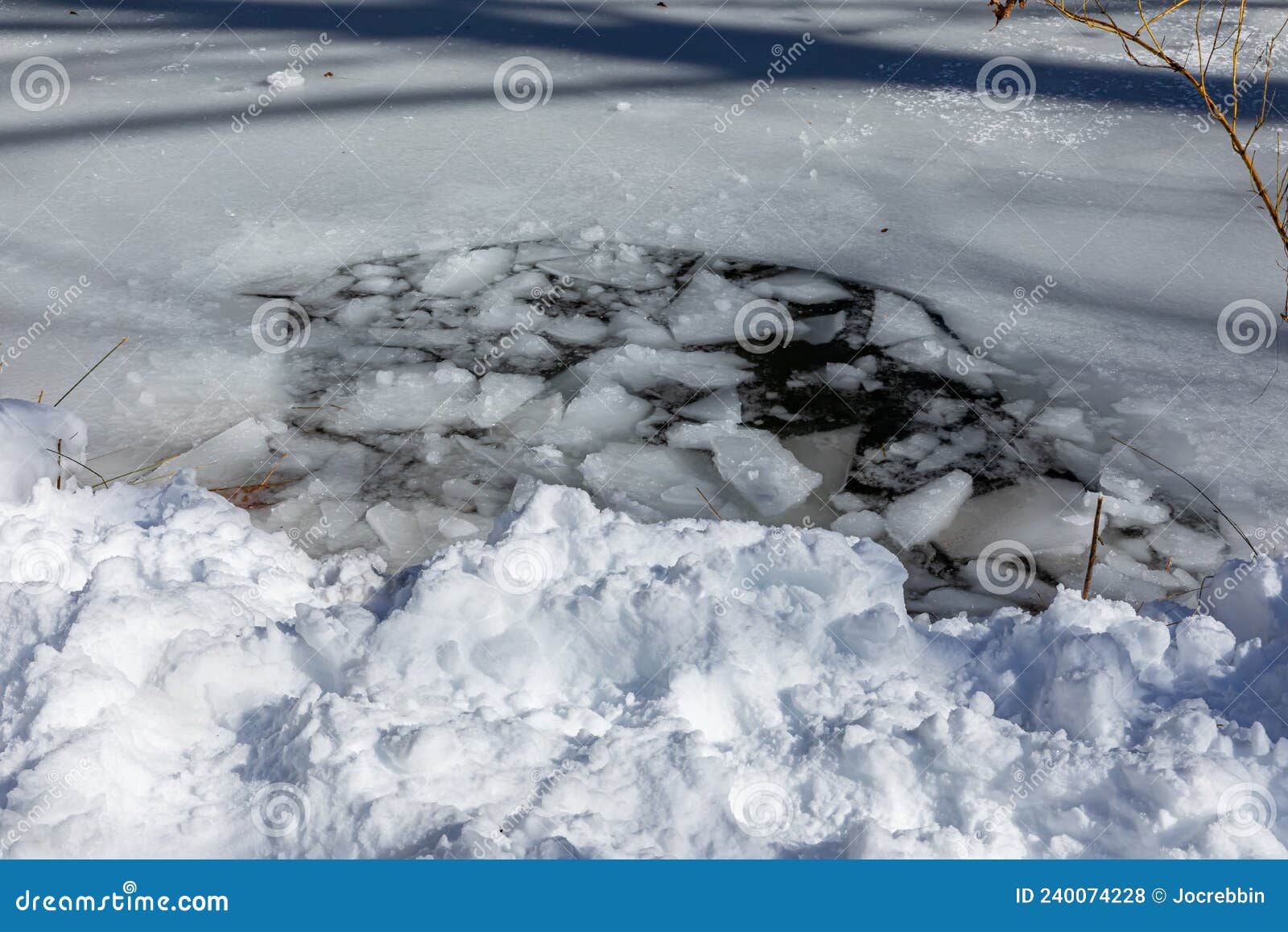 Ice Forming on Ponds Can Be Dangerous If Too Thin Stock Photo - Image ...