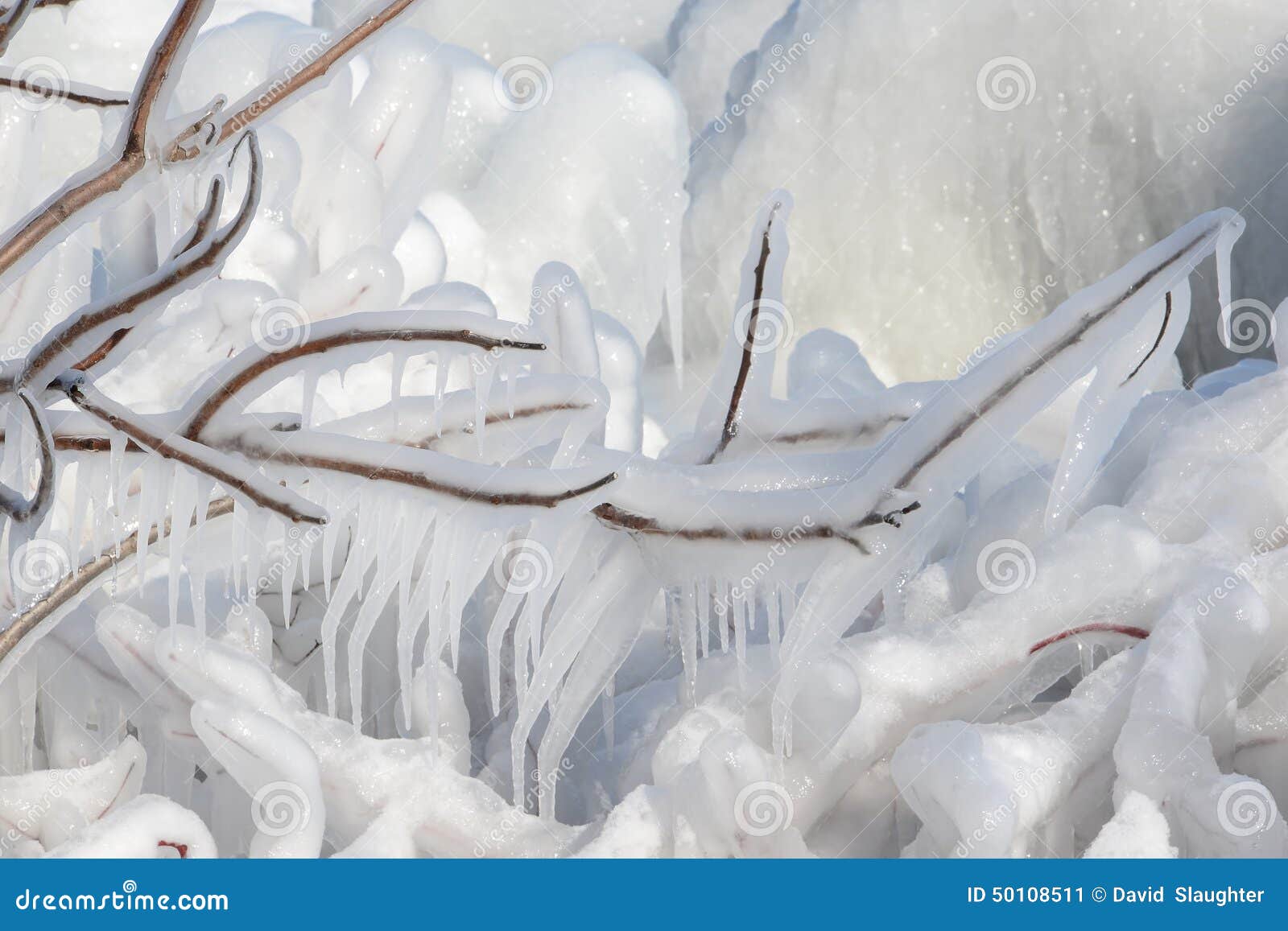 Ice Forms Along Shore from Wave Driven Spray Stock Image - Image of ...