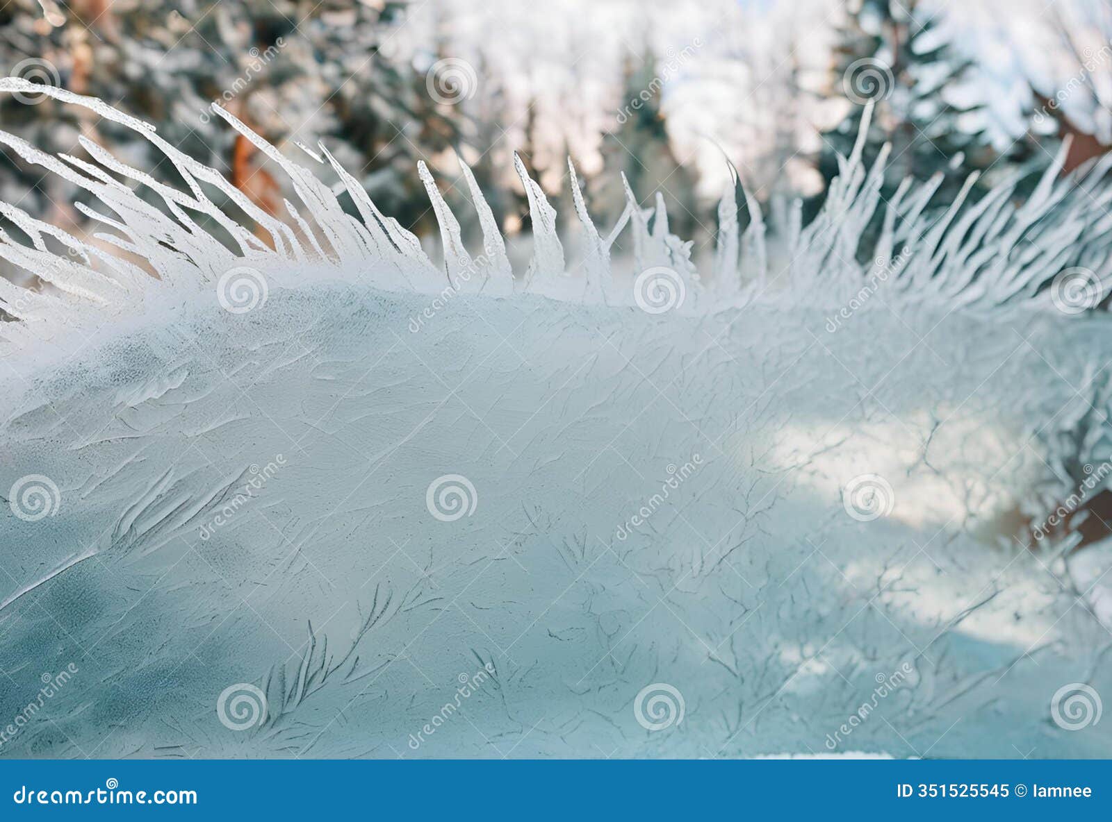 Ice Forms on Car Windows during Freezing Winter Weather, Creating a ...