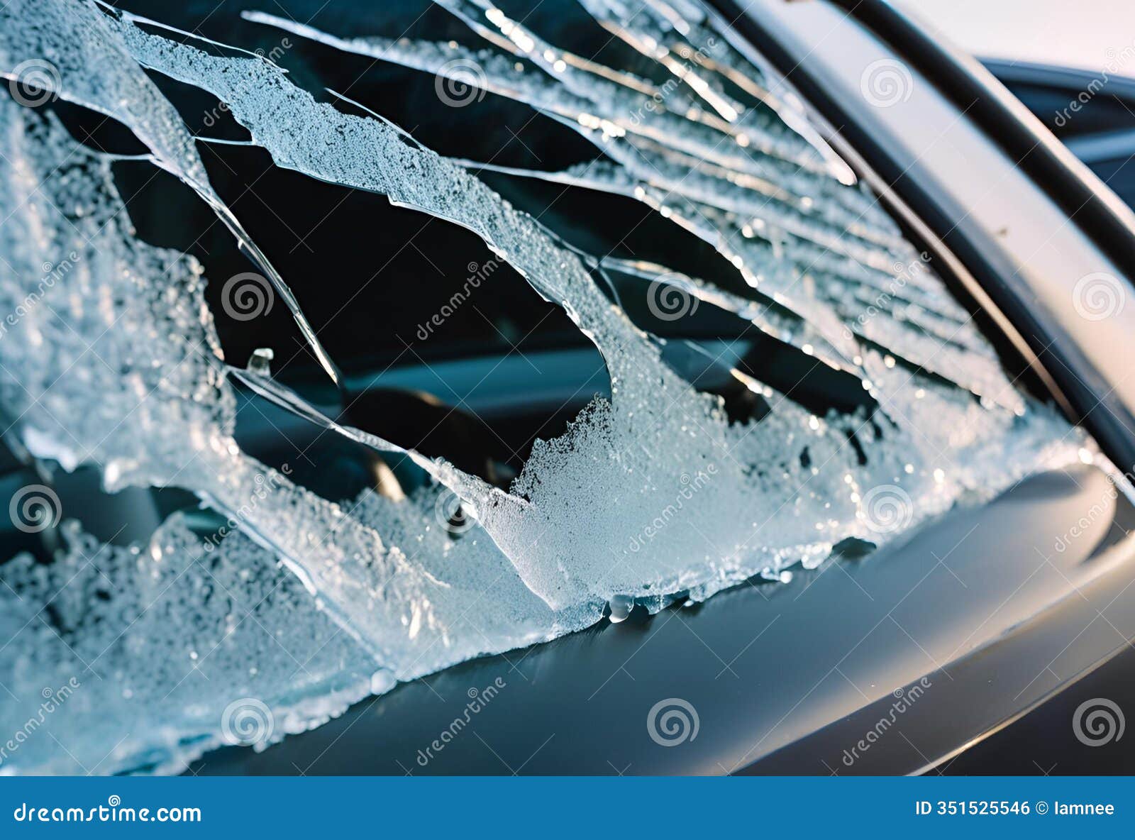 Ice Forms on Car Windows during Freezing Winter Weather, Creating a ...