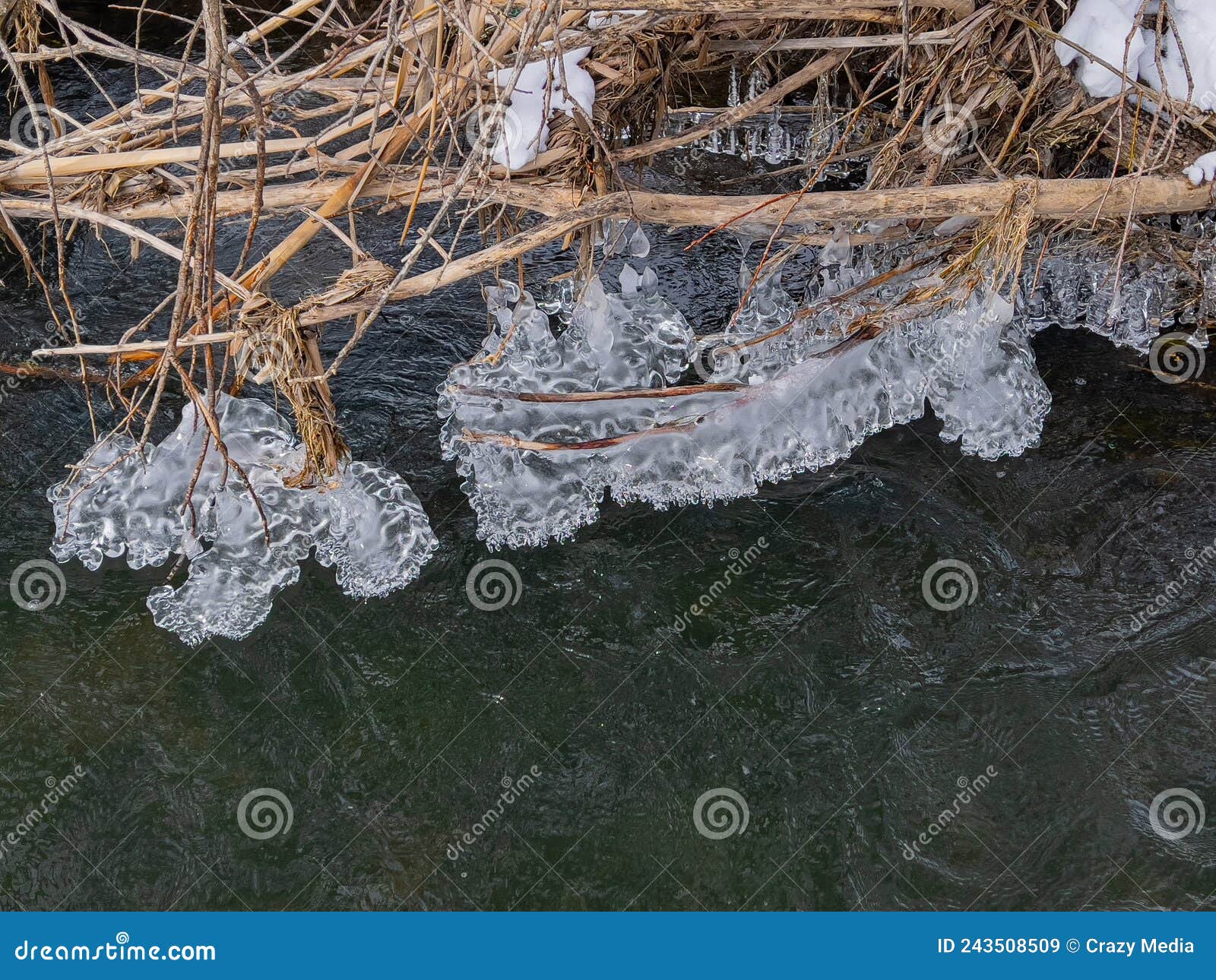 Ice Forms Formed by the Effect of Cold Air in Streams Stock Image ...